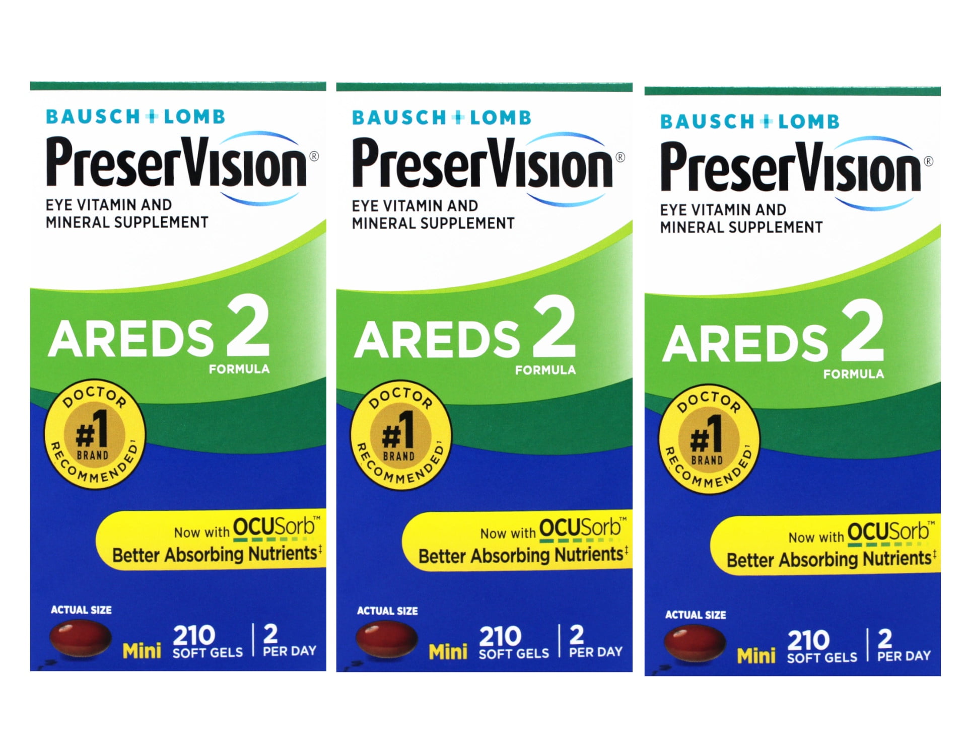(3 pack) PreserVision Eye Vitamin and Mineral Supplement AREDS 2 ...