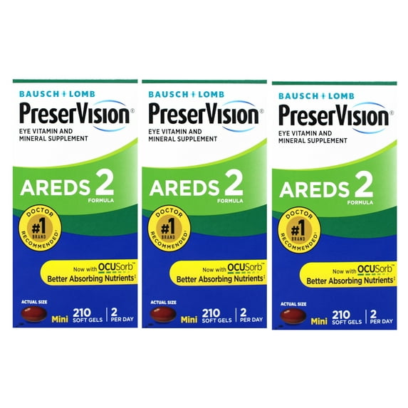 (3 pack) PreserVision Eye Vitamin and Mineral Supplement AREDS 2 ...