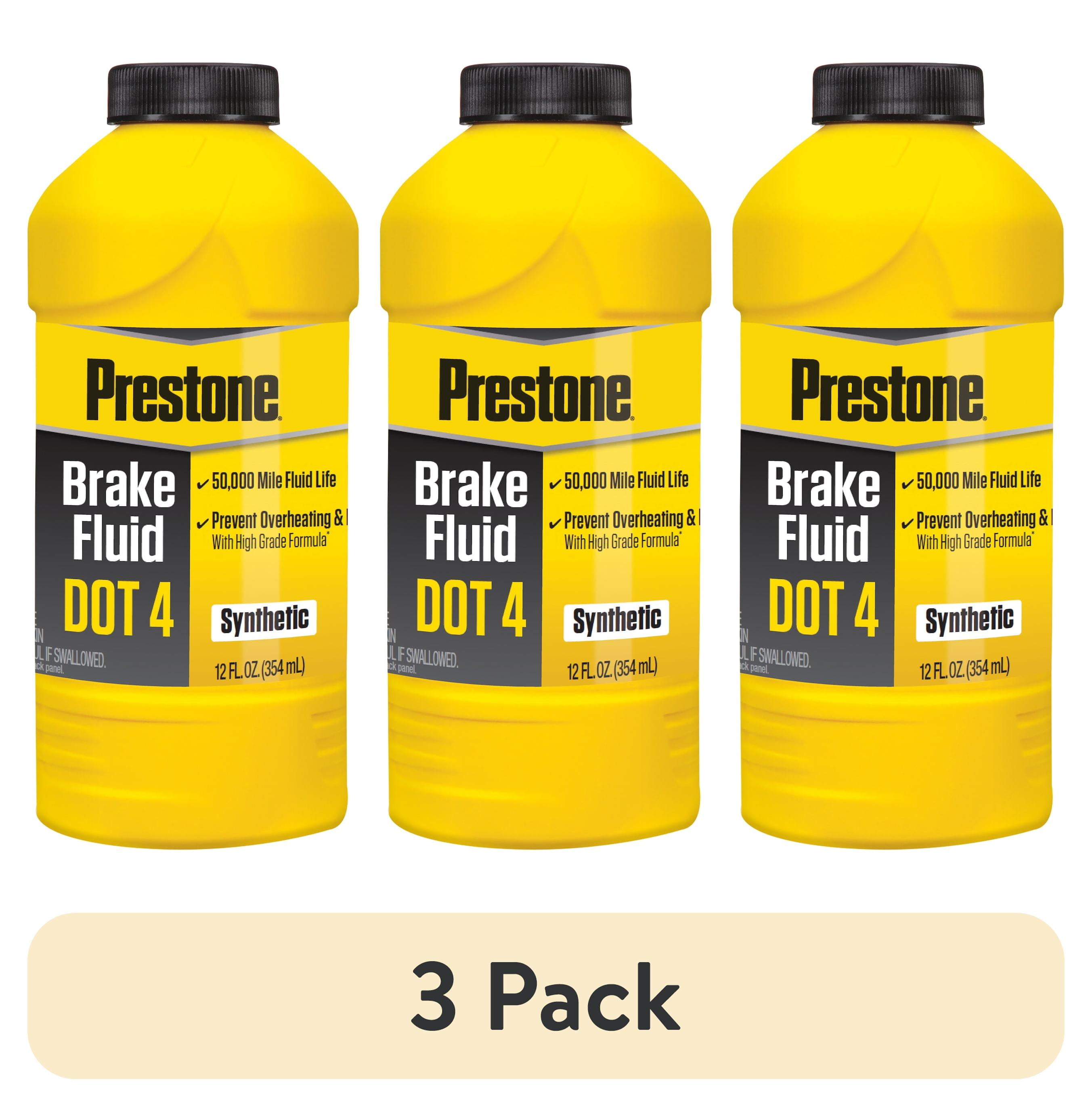 (3 pack) Prestone Dot 4 Brake Fluid - 12 fl oz- Synthetic, High Grade ...