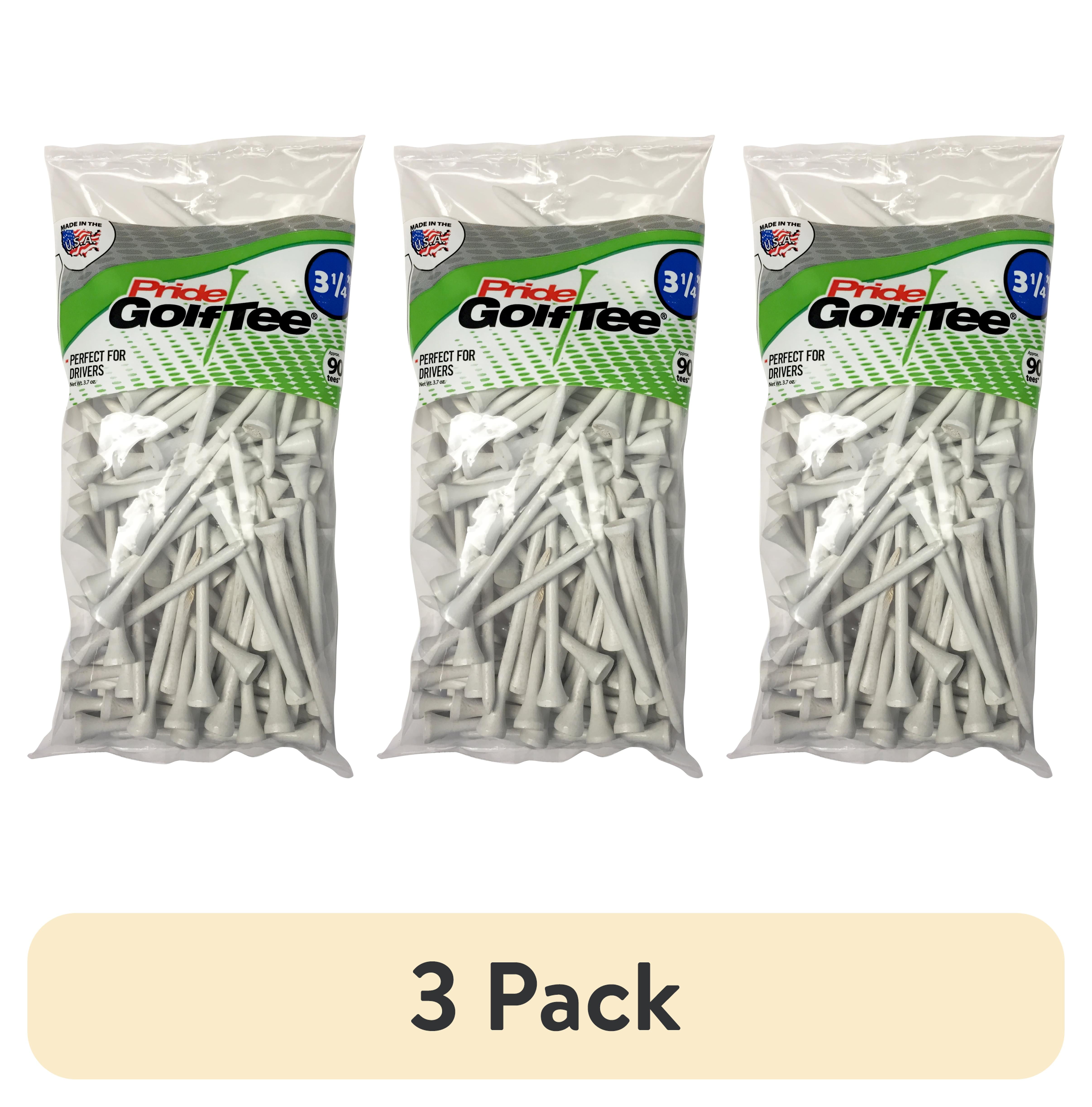 (3 pack) Pride Wood Golf Tee 3-1/4" White – 90 Count Durable Hardwood ...