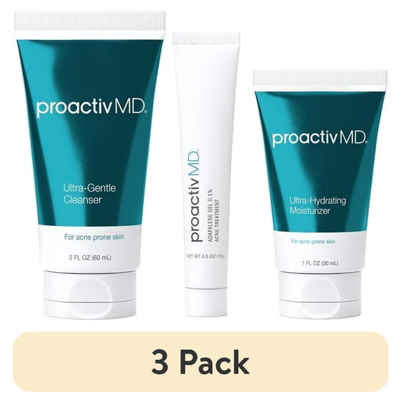 (3 pack) ProactivMD 3-Step Acne Treatment System, 30-Day Supply ...