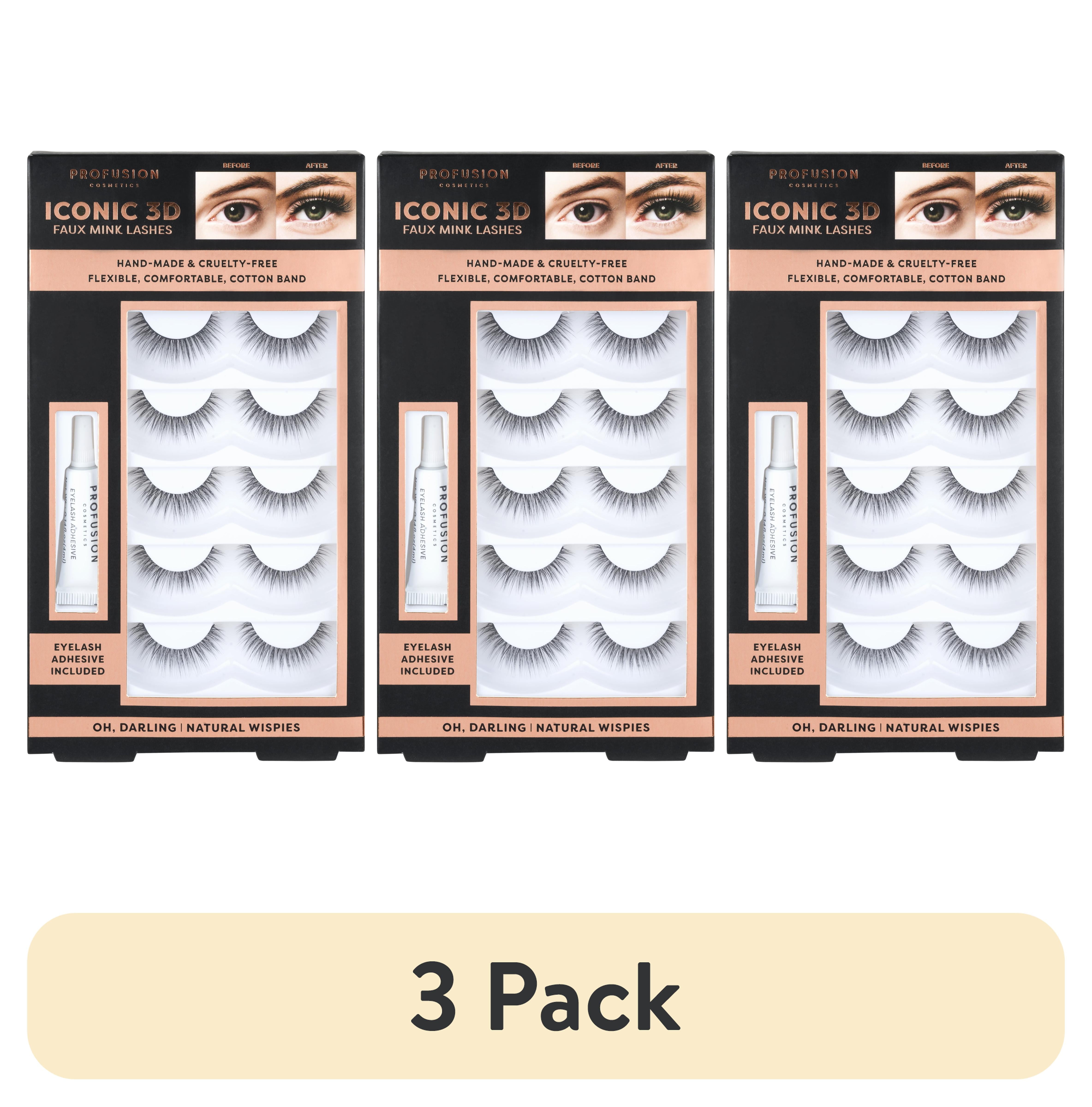 (3 pack) Profusion Cosmetics Iconic 3D Faux Mink Eyelashes 5 Pair- Oh ...
