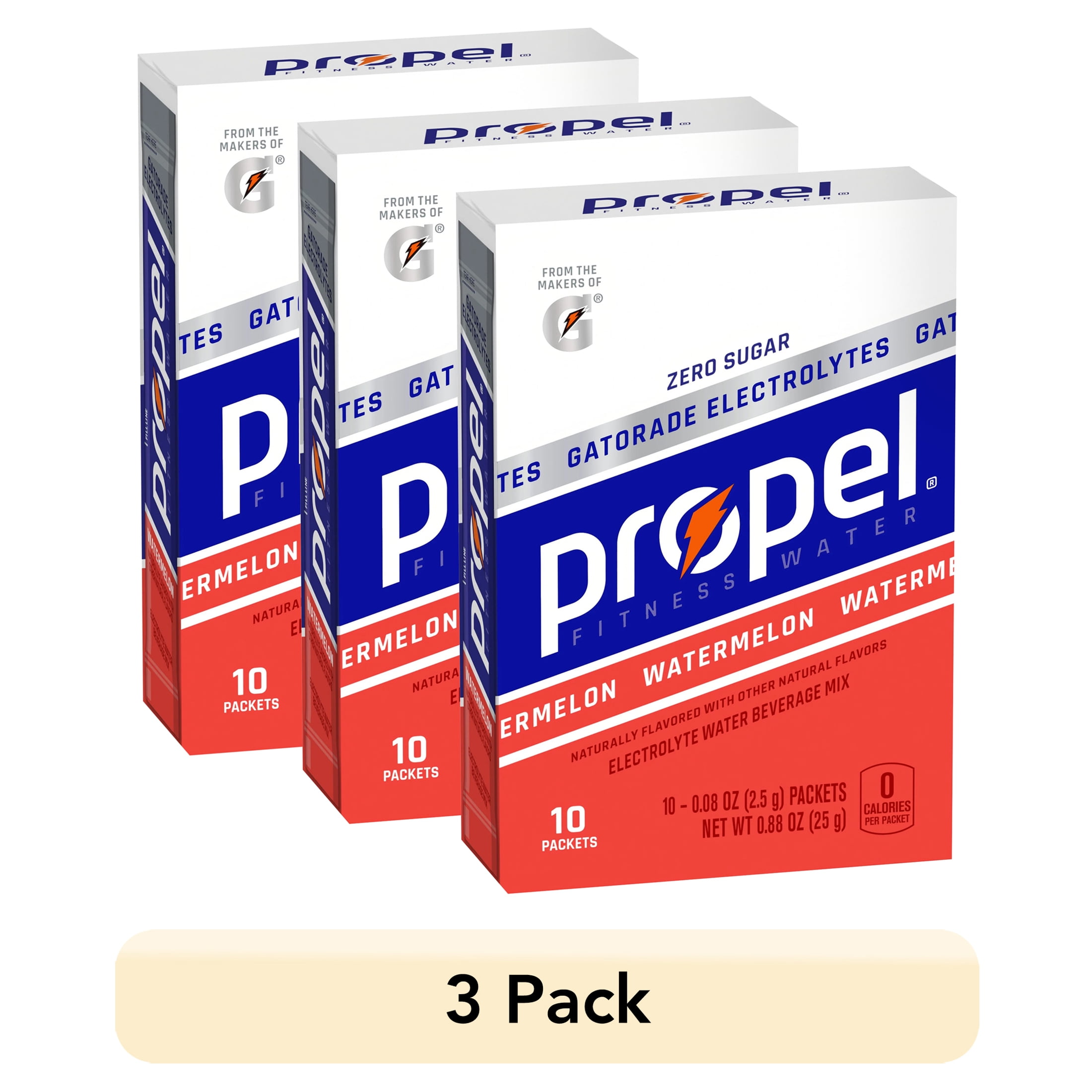 (3 pack) Propel Electrolyte Enhanced Water Drink Mix Powder Packets ...