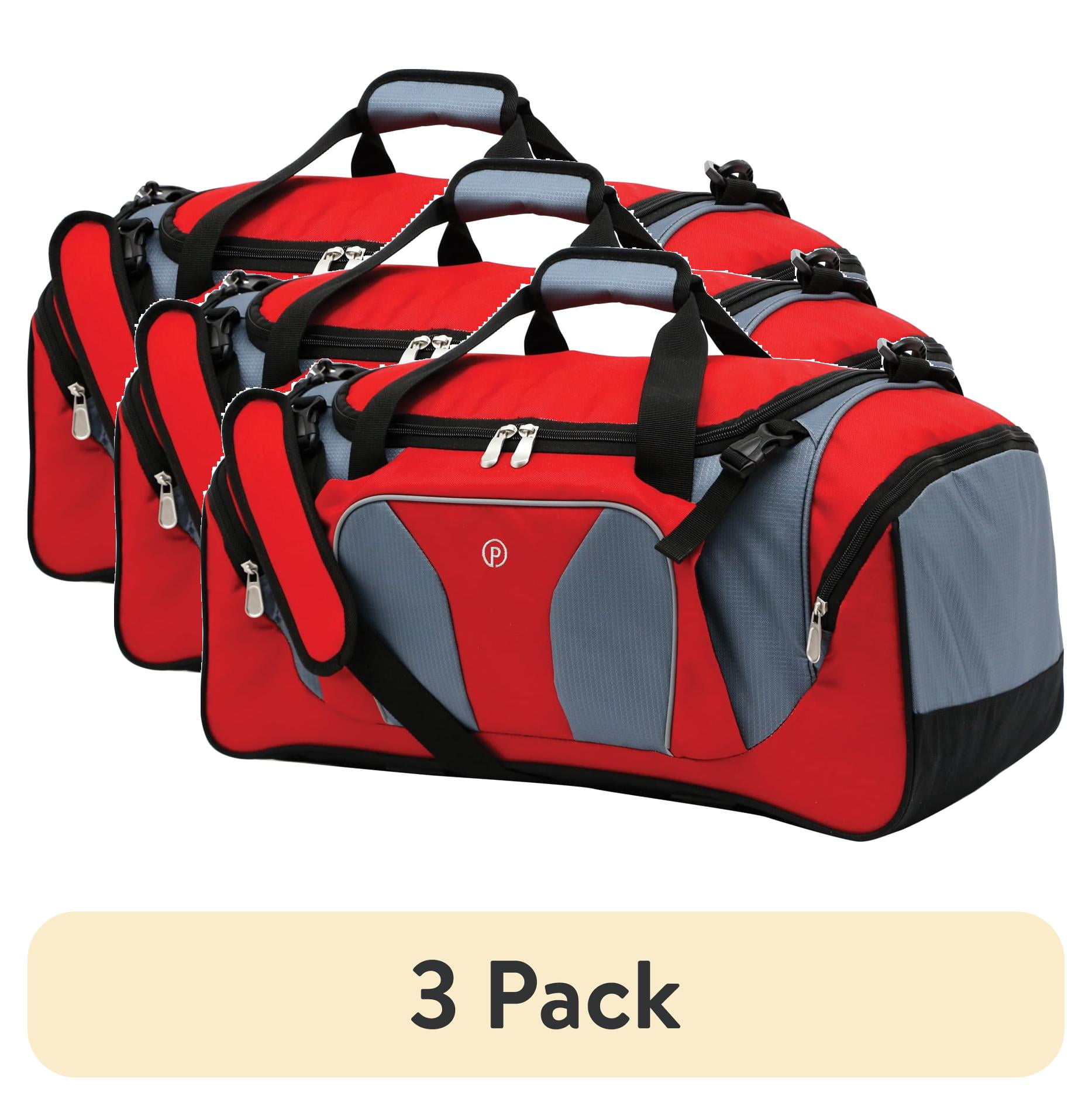 (3 pack) Protege 22 in Small Sport Duffel Bag for Travel, Red - Walmart.com