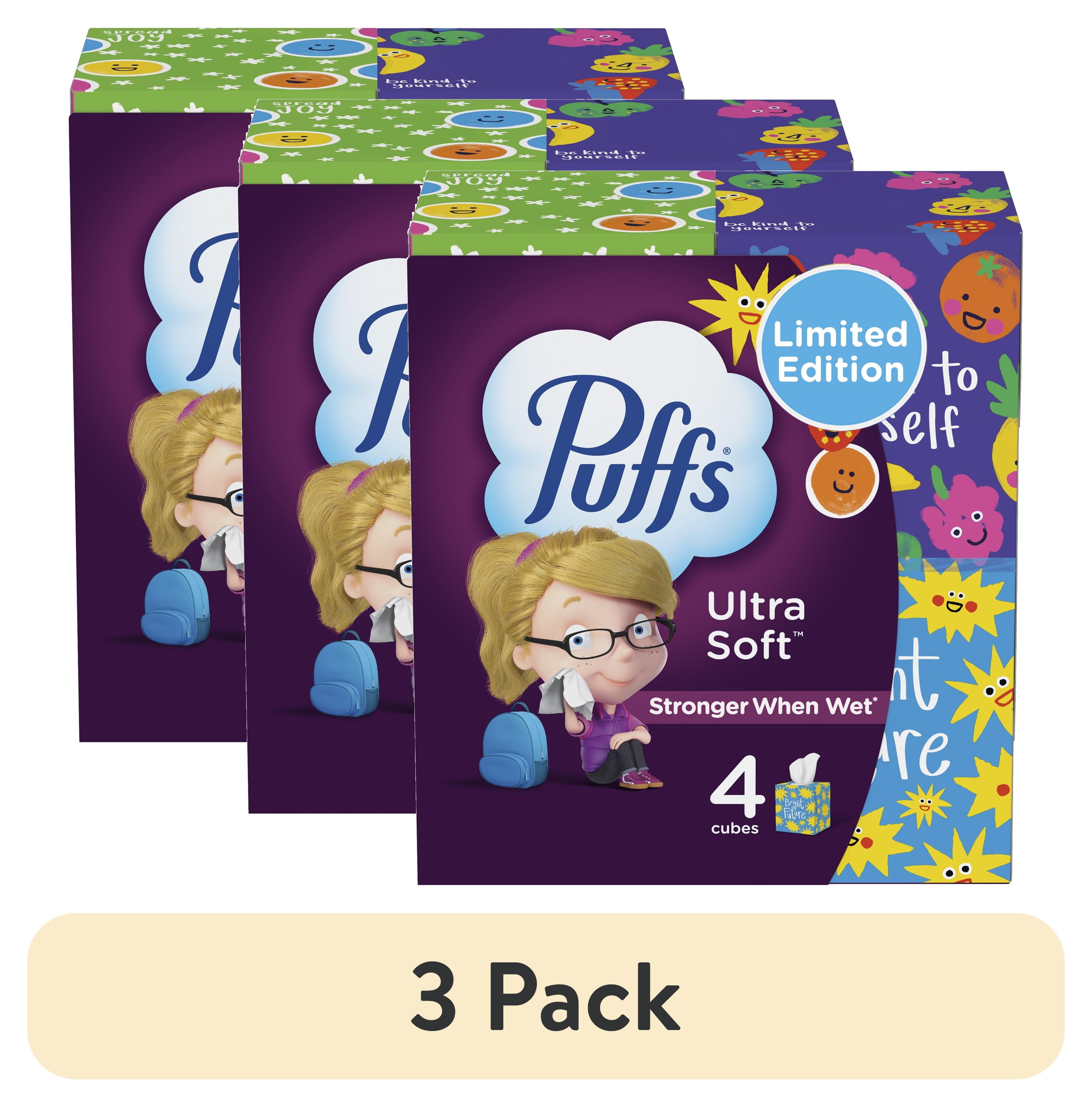 (3 pack) Puffs Ultra Soft Non-Lotion Facial Tissues, 4 Mega Cube Boxes ...