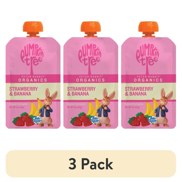 (3 pack) Pumpkin Tree Peter Rabbit Organics Strawberry and Banana ...
