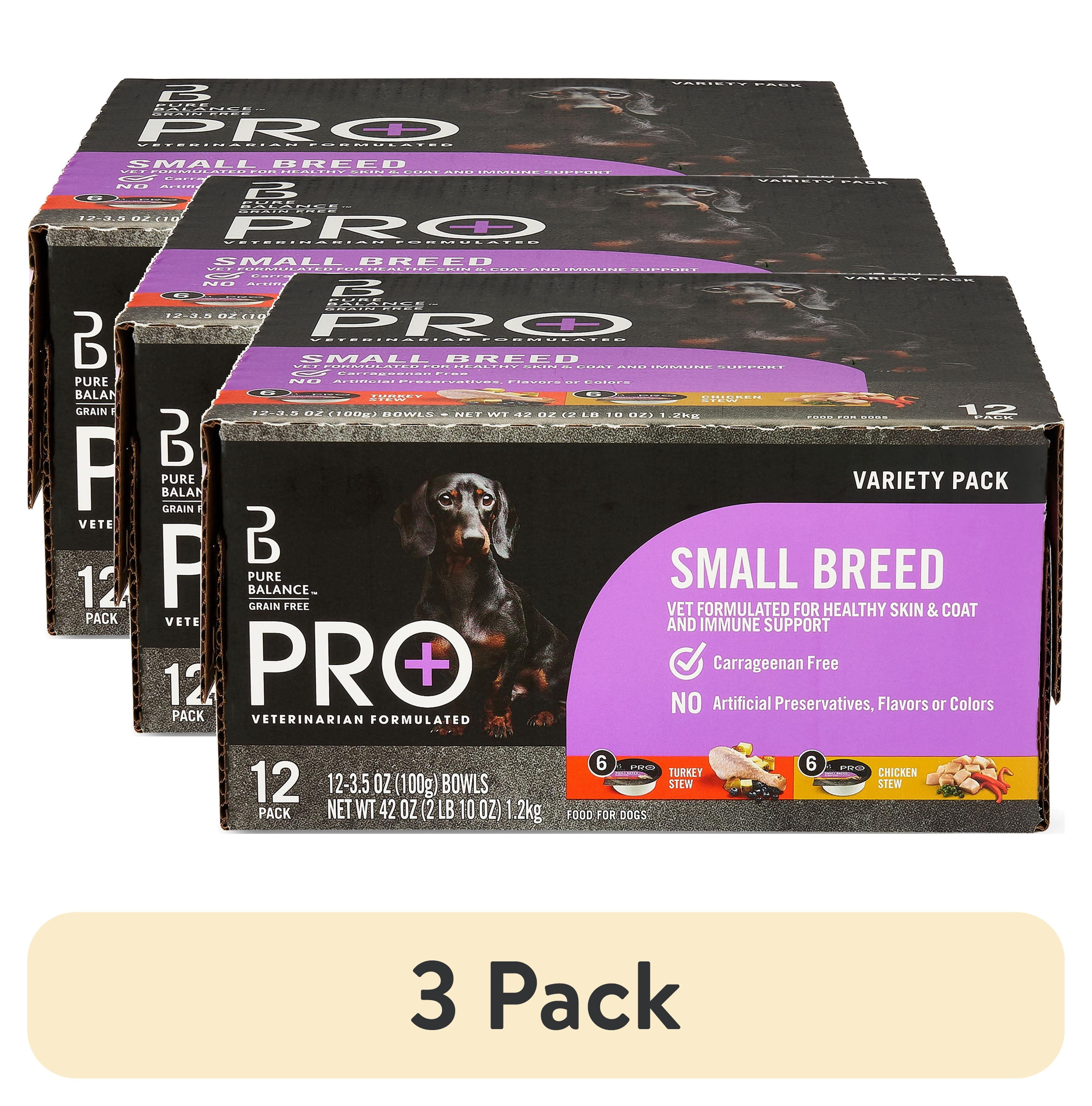 (3 pack) Pure Balance Pro+ Small Breed Turkey and Chicken Stew Variety Pack Wet Dog Food 3.5oz ...