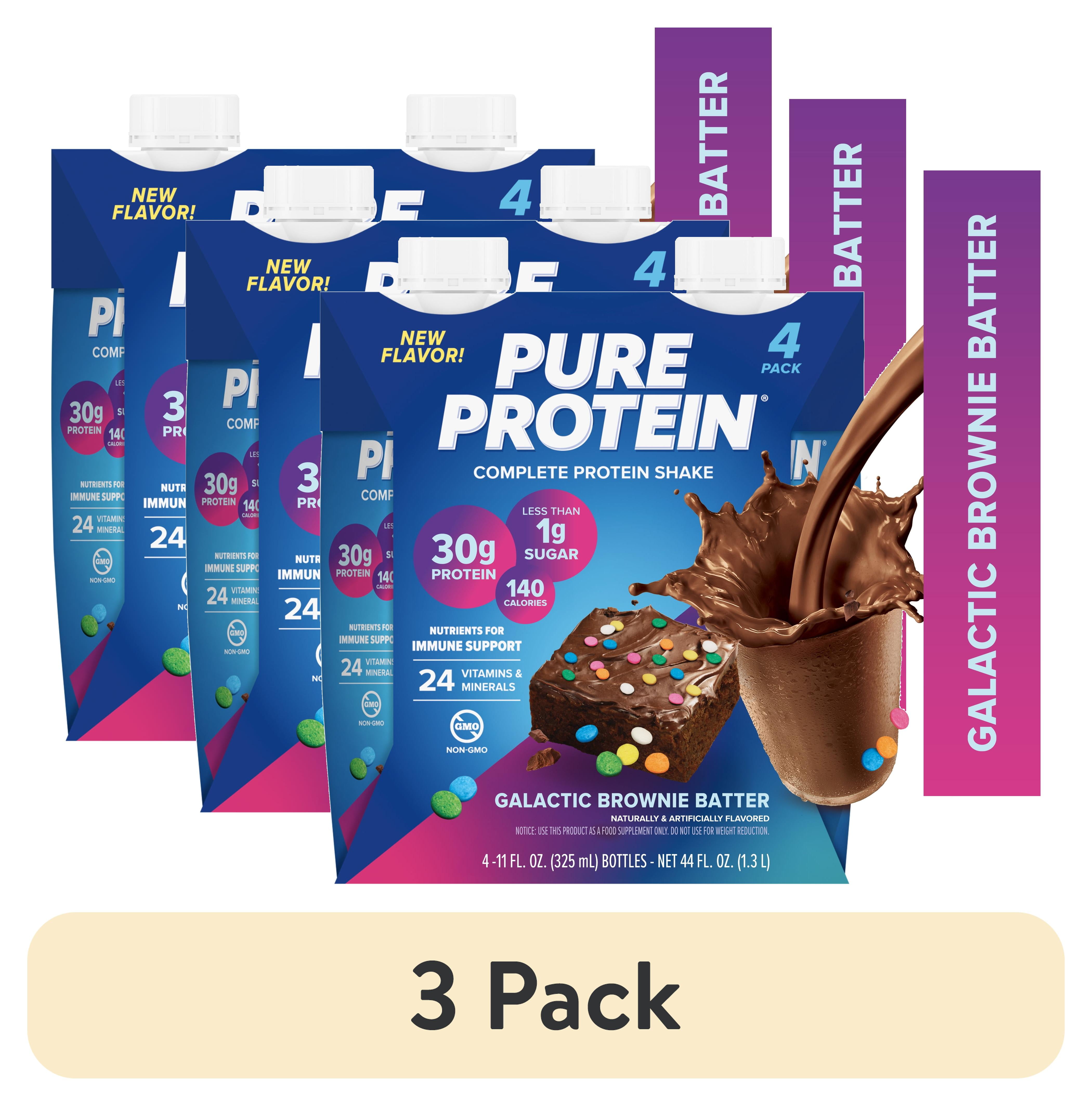 (3 pack) Pure Protein, Galactic Brownie Batter Complete Protein Shake ...