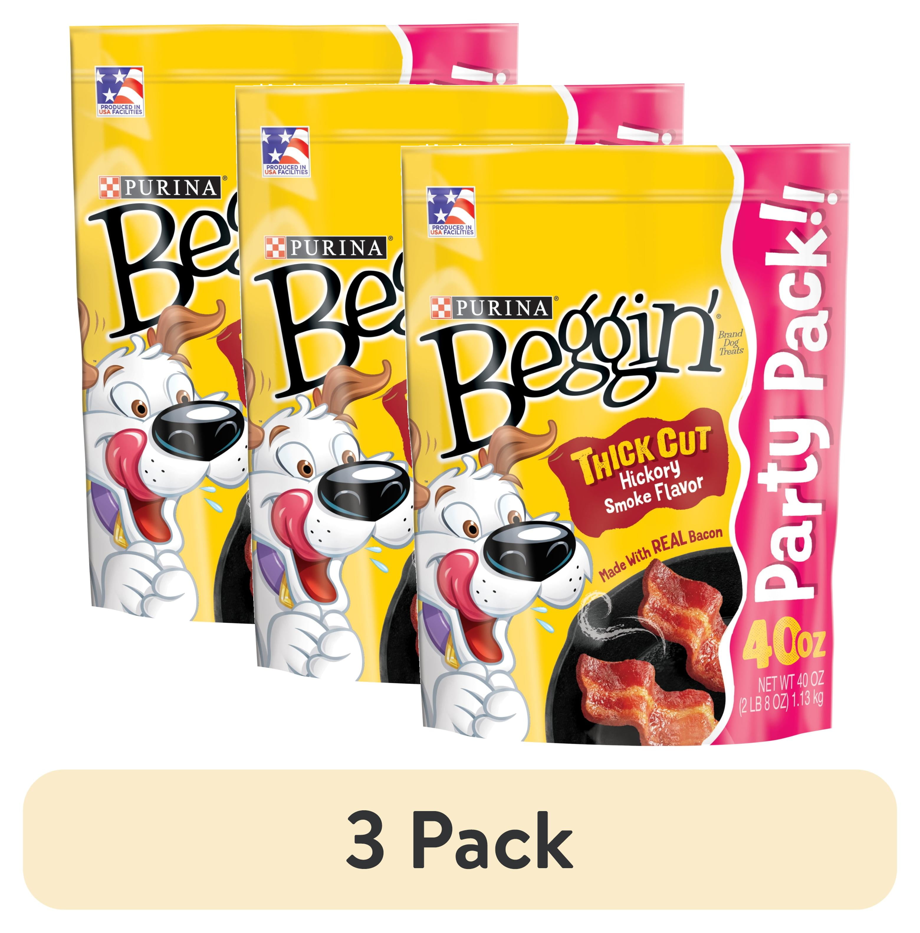 (3 pack) Purina Beggin' Strips Dog Treats Thick Cut Hickory Smoke Bacon ...