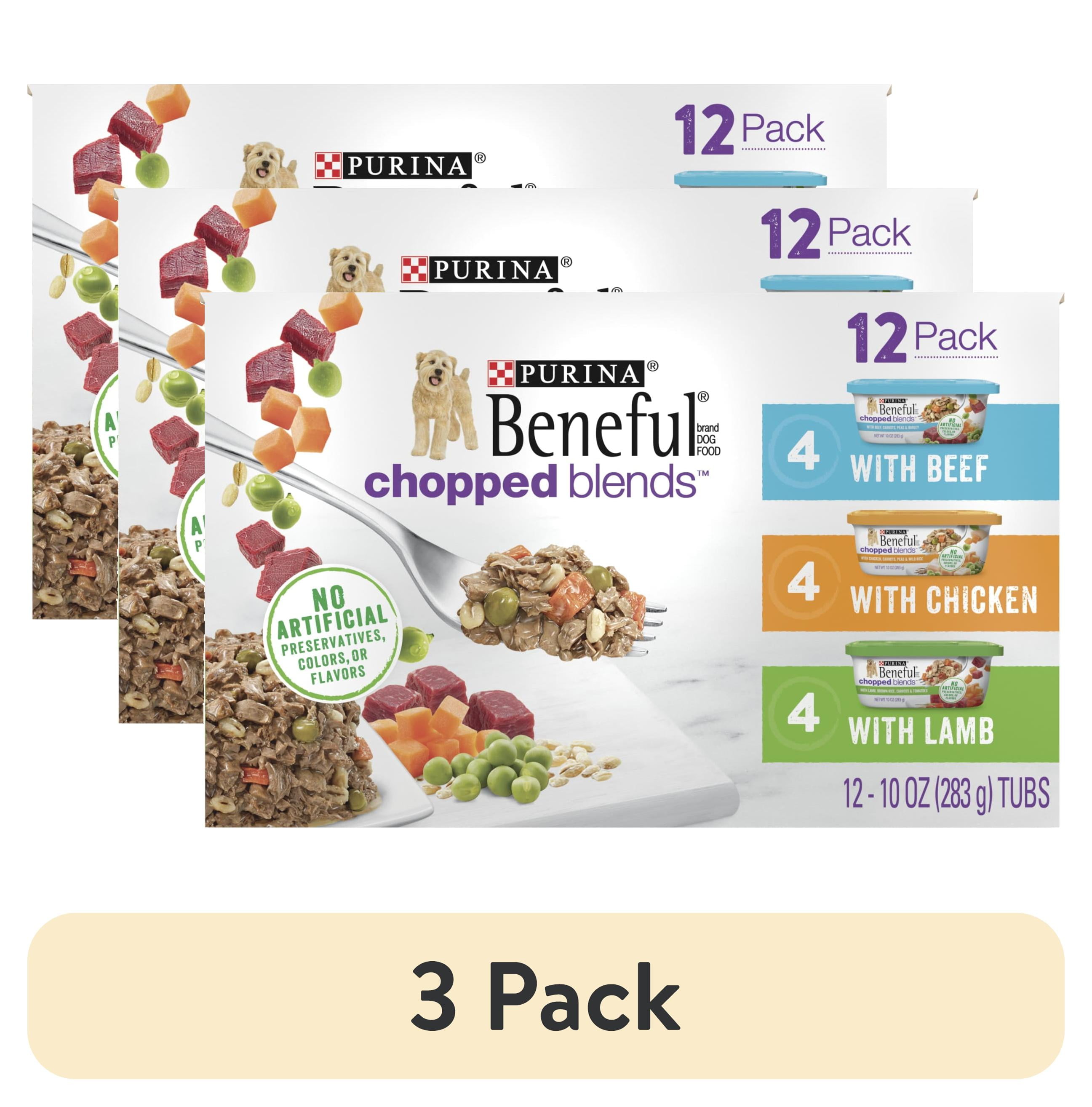 (3 pack) Purina Beneful Chopped Blends Wet Dog Food Real Soft Beef ...