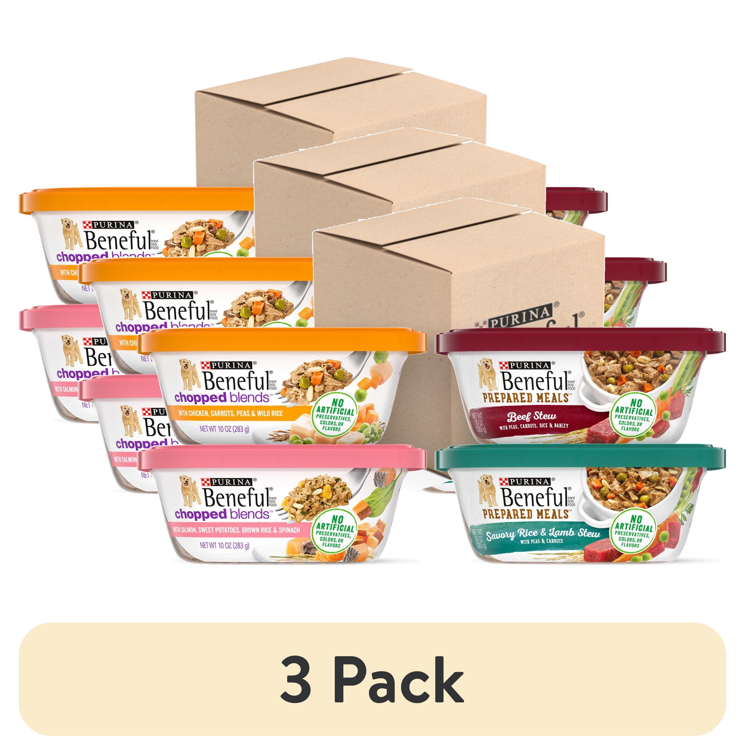(3 pack) Purina Beneful Chopped Blends Wet Dog Food Soft Beef, Chicken ...
