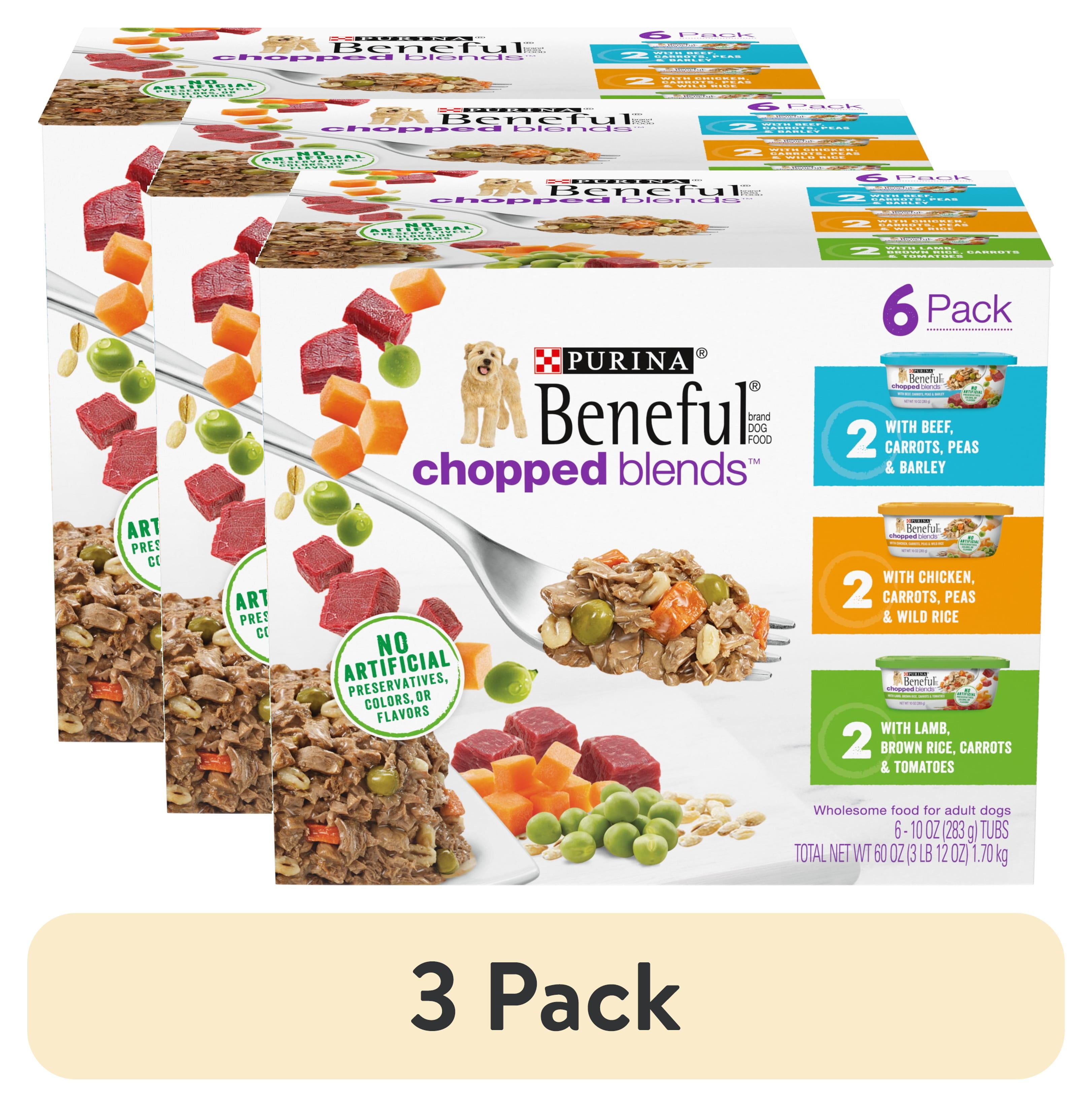 (3 pack) Purina Beneful High Protein Chicken & Beef Wet Dog Food ...