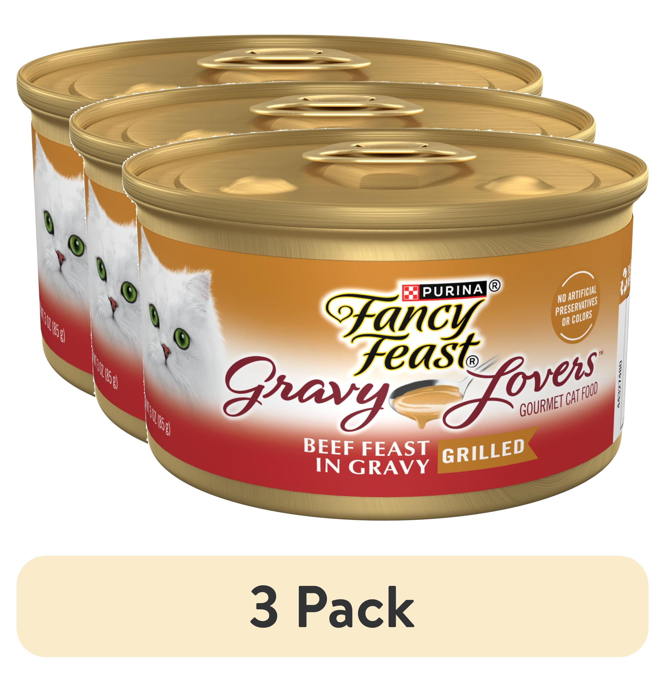 (3 pack) Purina Fancy Feast Gravy Lovers Wet Cat Food, Beef in Gravy, 3 ...
