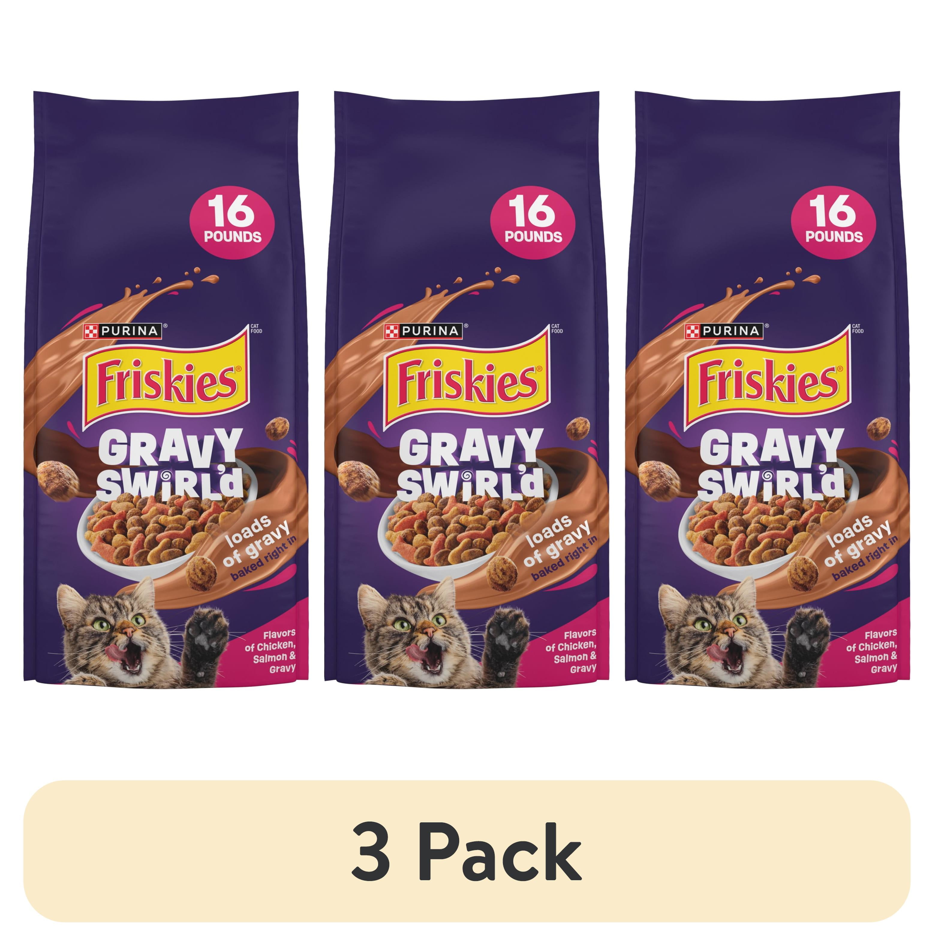 (3 pack) Purina Friskies Dry Cat Food Gravy Swirl'd with Flavors of ...