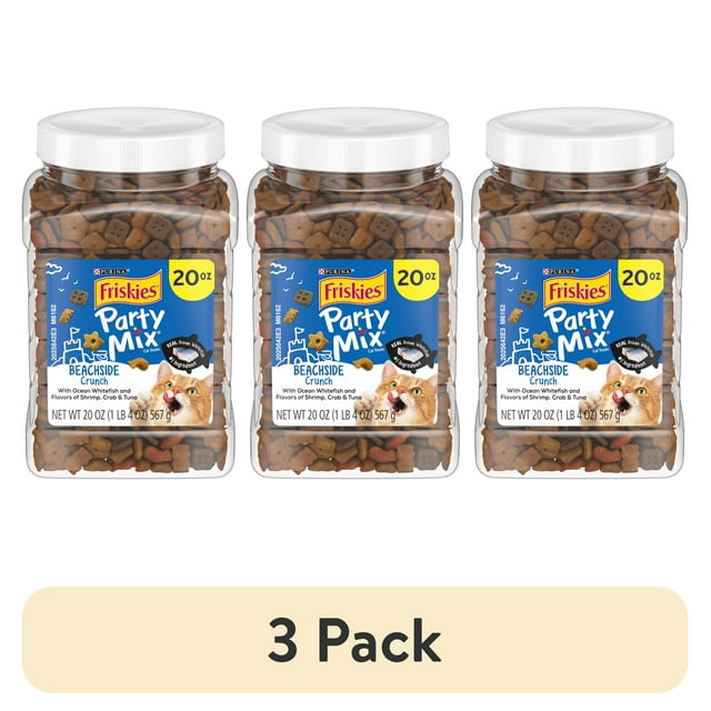 (3 pack) Purina Friskies Party Mix Beachside Crunch, Cat Treats, Shrimp ...