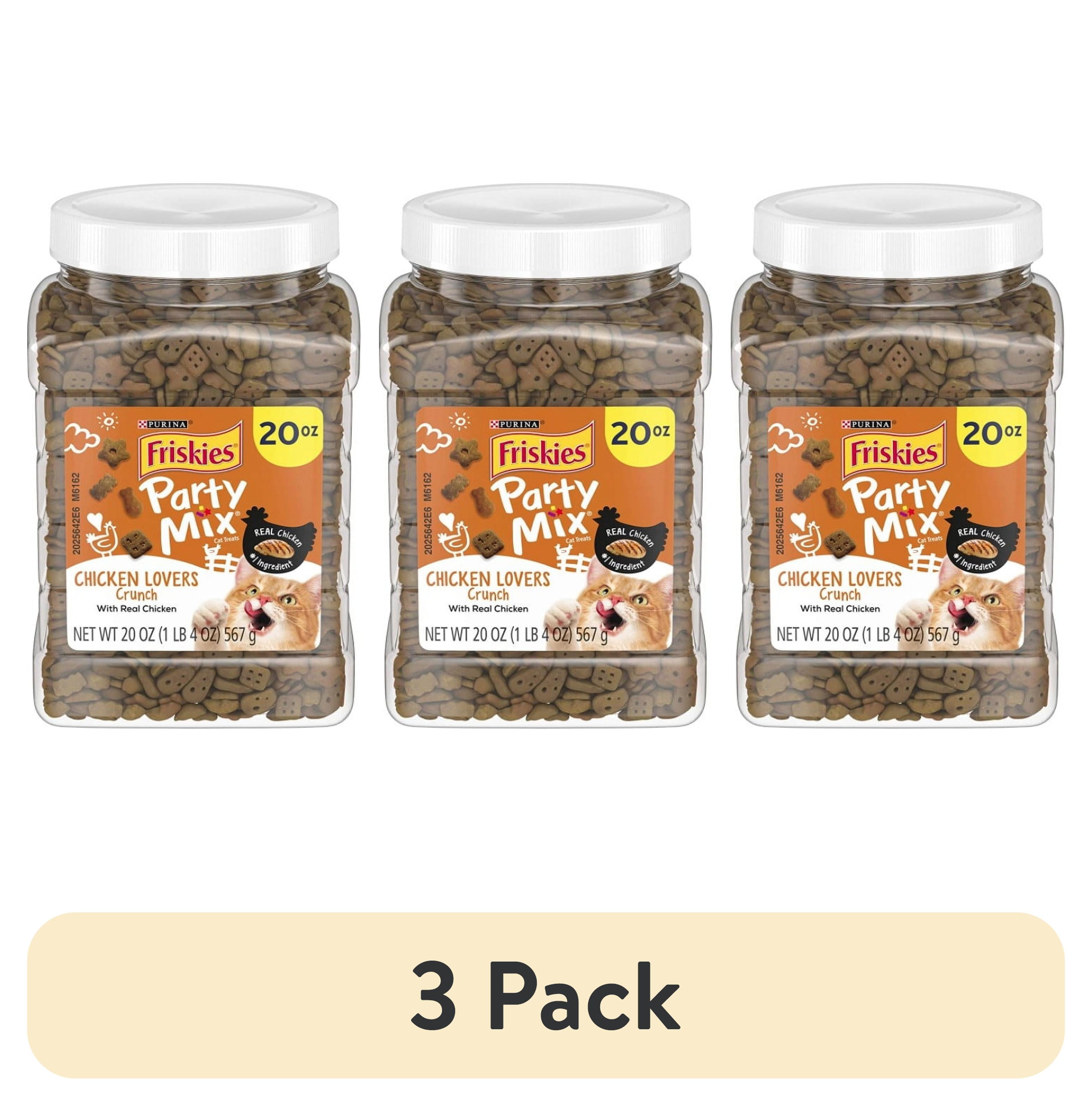 (3 pack) Purina Friskies Party Mix Cat Treats, Chicken Lover Crunch, 20 ...