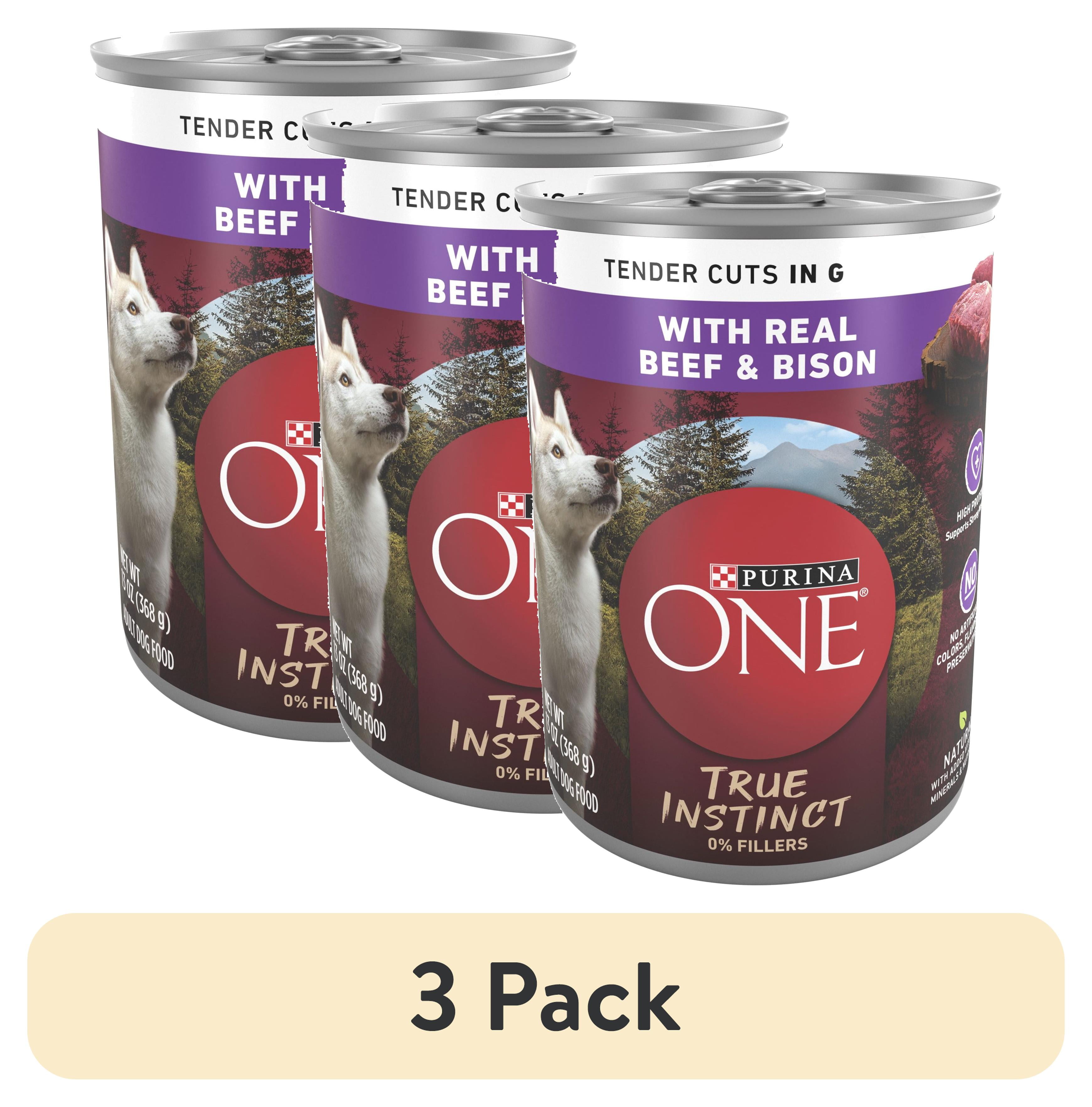 (3 pack) Purina ONE High Protein Dog Food True Instinct Tender Cuts in ...