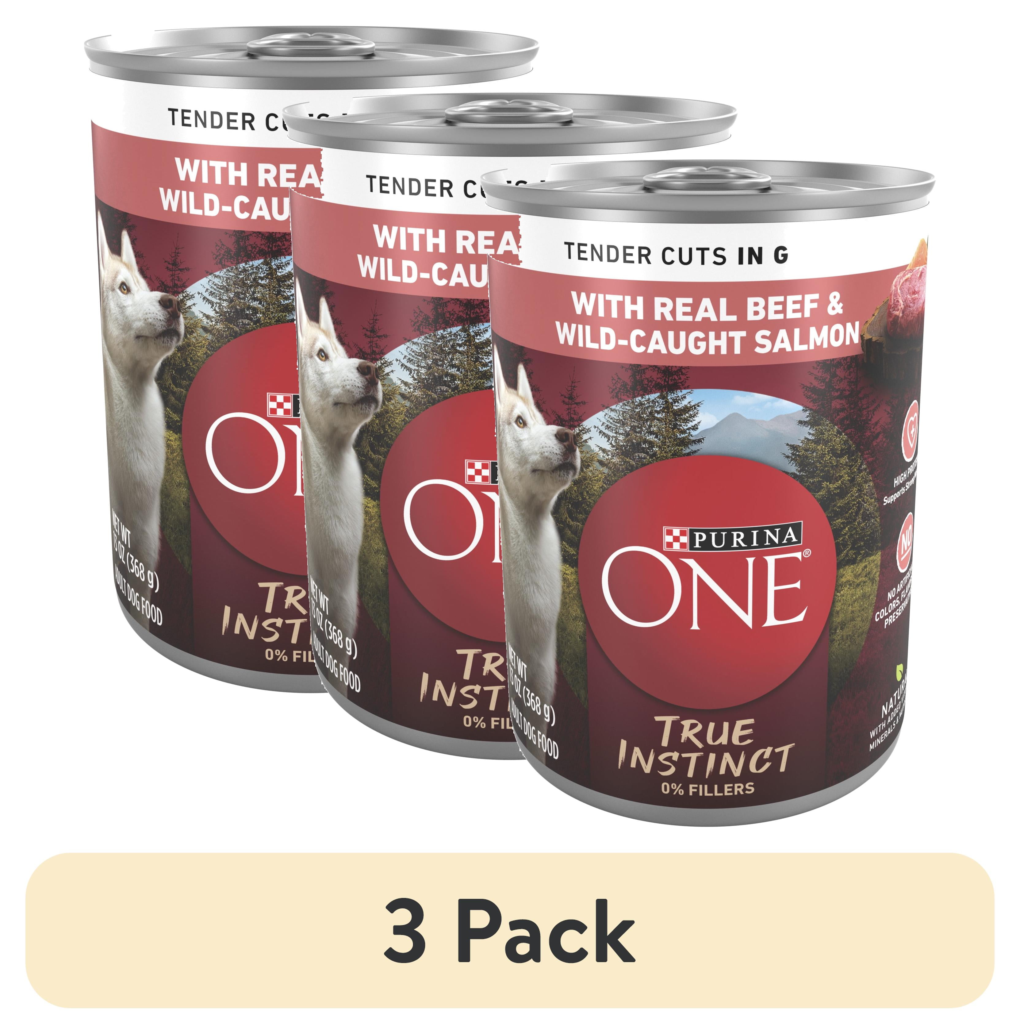 (3 pack) Purina ONE True Instinct Wet Dog Food, High Protein Soft Beef ...