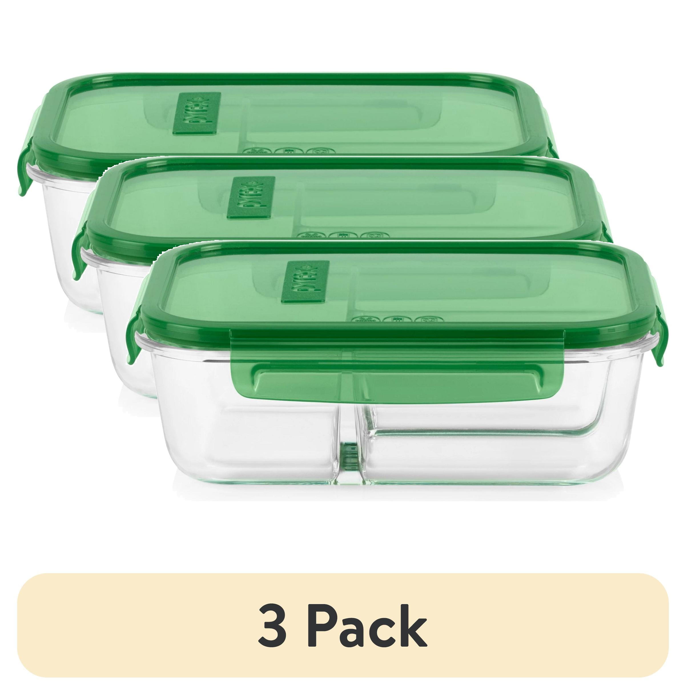 (3 pack) Pyrex Clear Glass Stackable Bread Food Storage Container ...