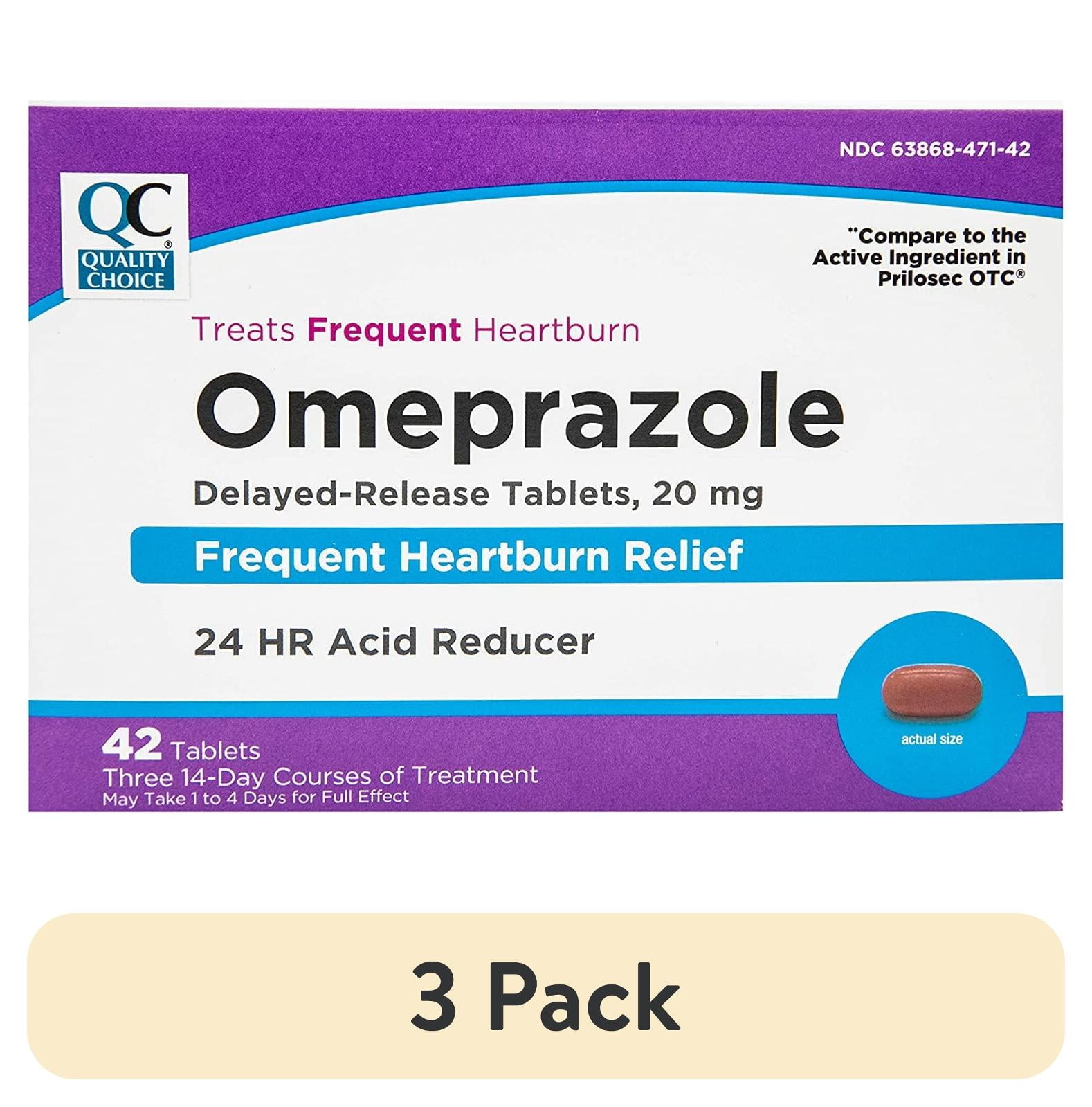 (3 pack) QC Omeprazole 20 Mg Tablets 42 Ct - Walmart.com