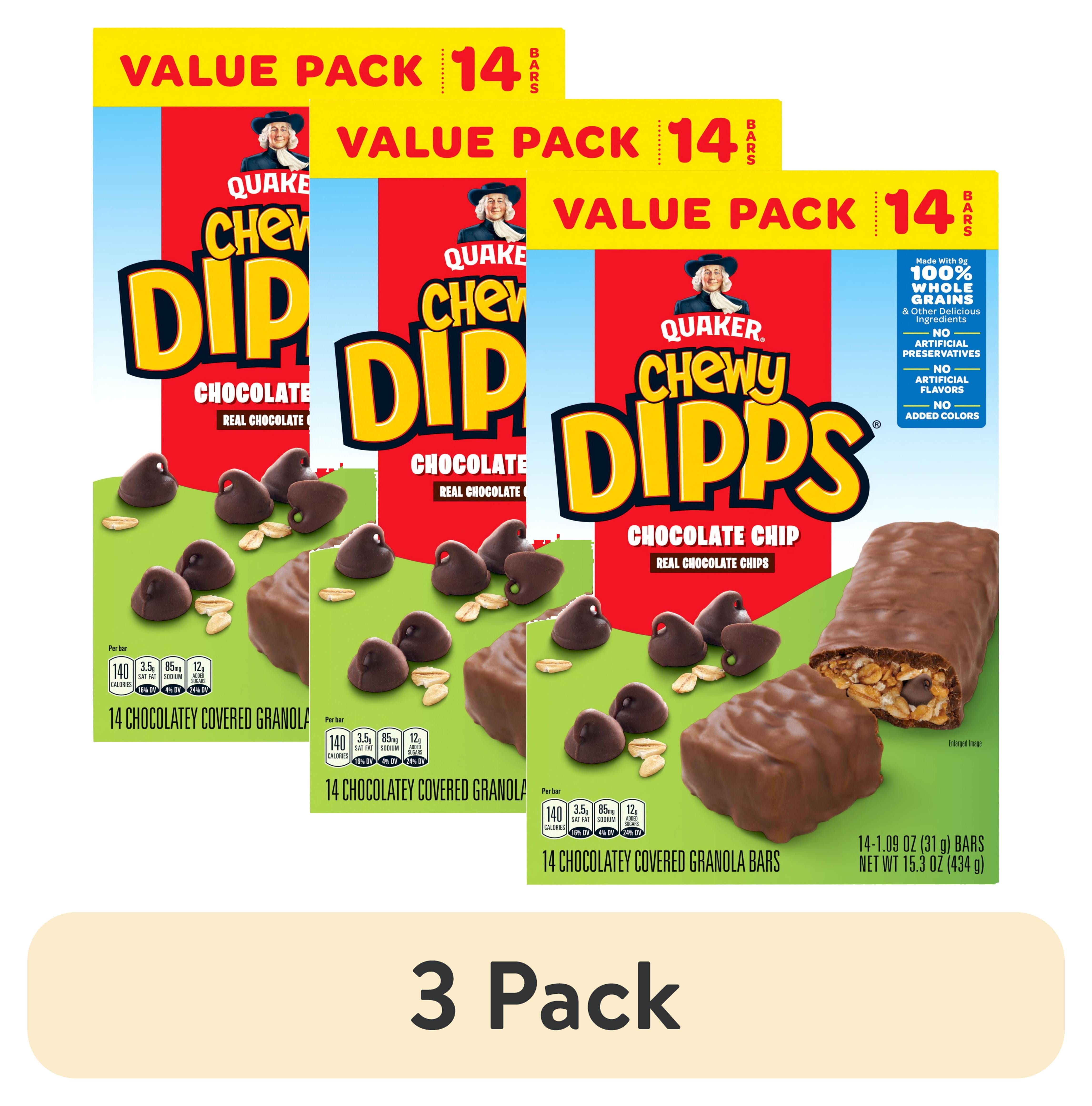 (3 pack) Quaker Chewy Dipps Chocolatey Covered Granola Bars Chocolate ...