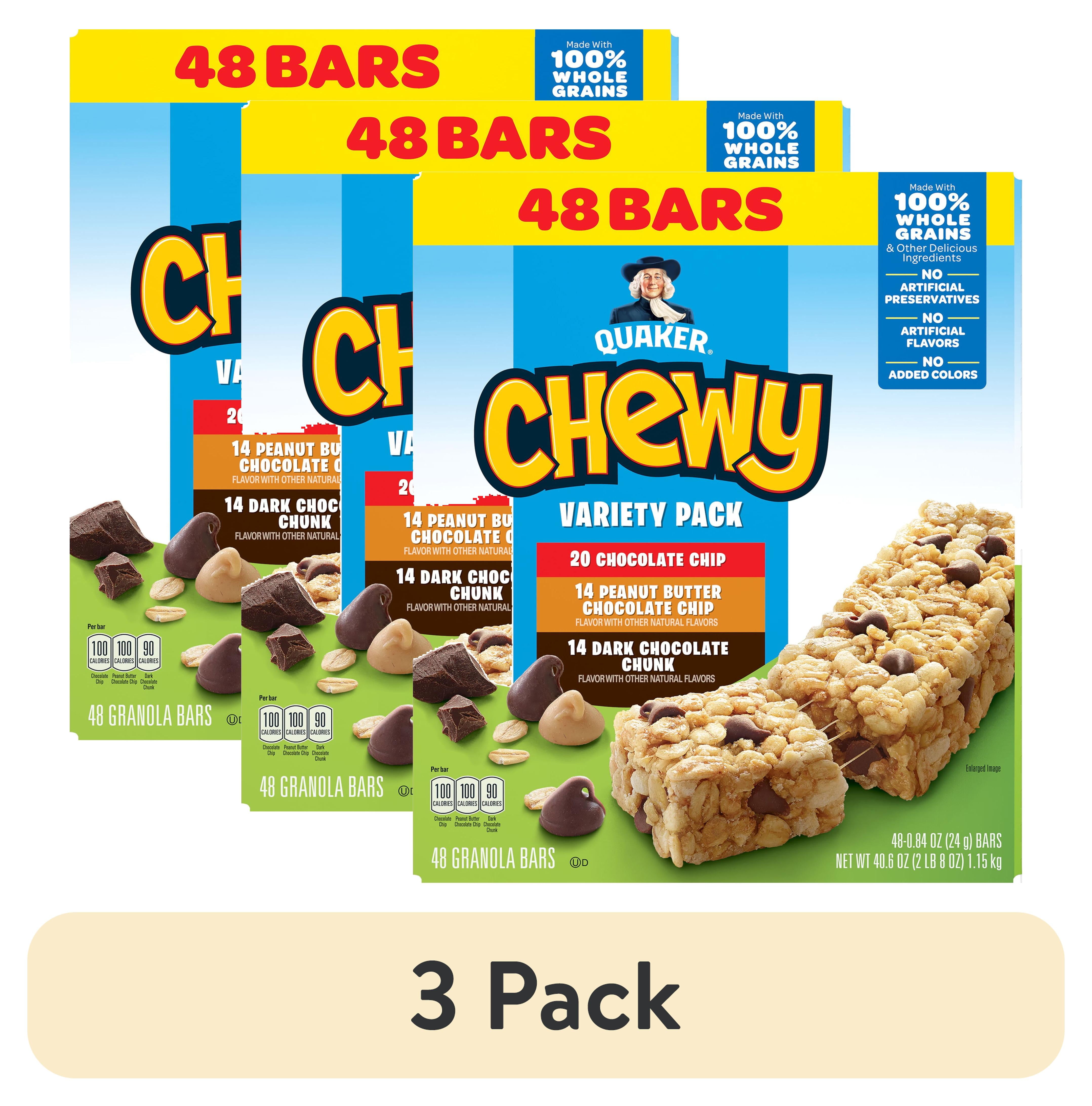 (3 pack) Quaker Chewy Granola Bars Variety Pack, 0.84 oz 48 Count ...