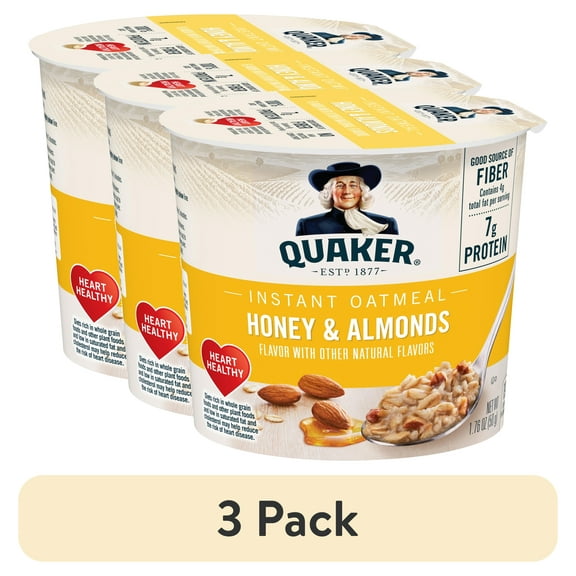 Quaker Honey & Almond flavored Instant Oatmeal, 1.76 oz - Walmart.com