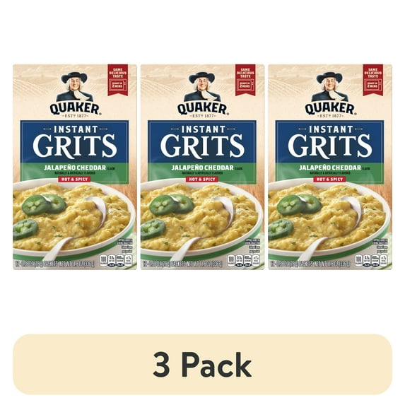 (3 pack) Quaker Instant Grits Jalapeno Cheddar 0.98 oz, 12 Count Box ...