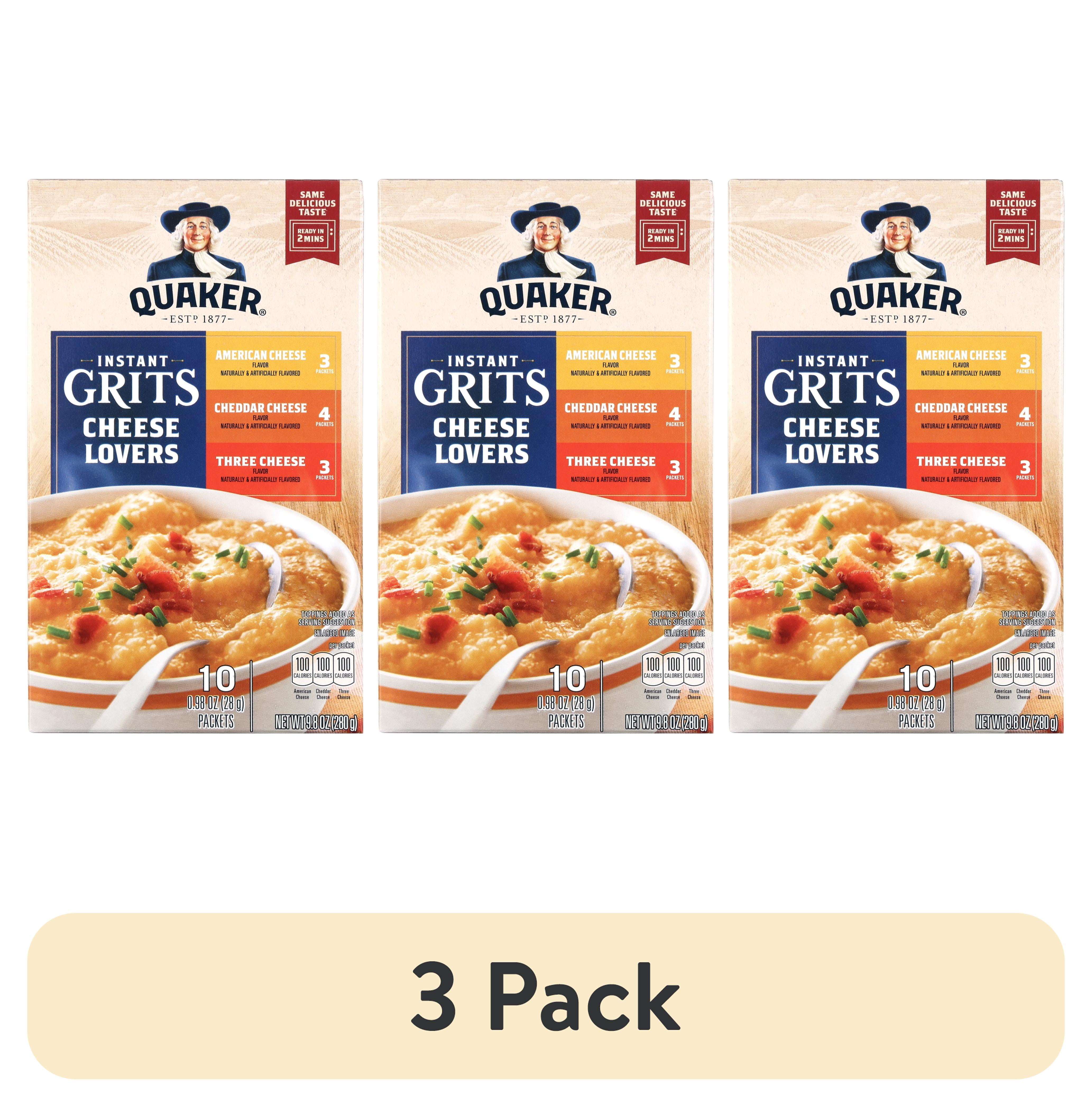 (3 pack) Quaker Instant Grits Variety Pack 9.8 oz Paperboard Box, 10 ...