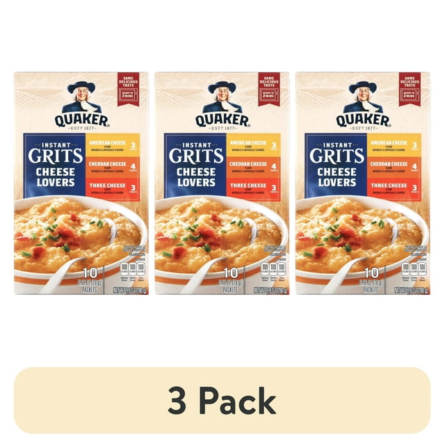 (3 pack) Quaker Instant Grits Variety Pack 9.8 oz Paperboard Box, 10 ...
