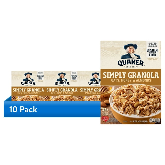 (3 pack) Quaker Simply Granola, Oats, Honey & Almonds, 24.1 oz Box ...