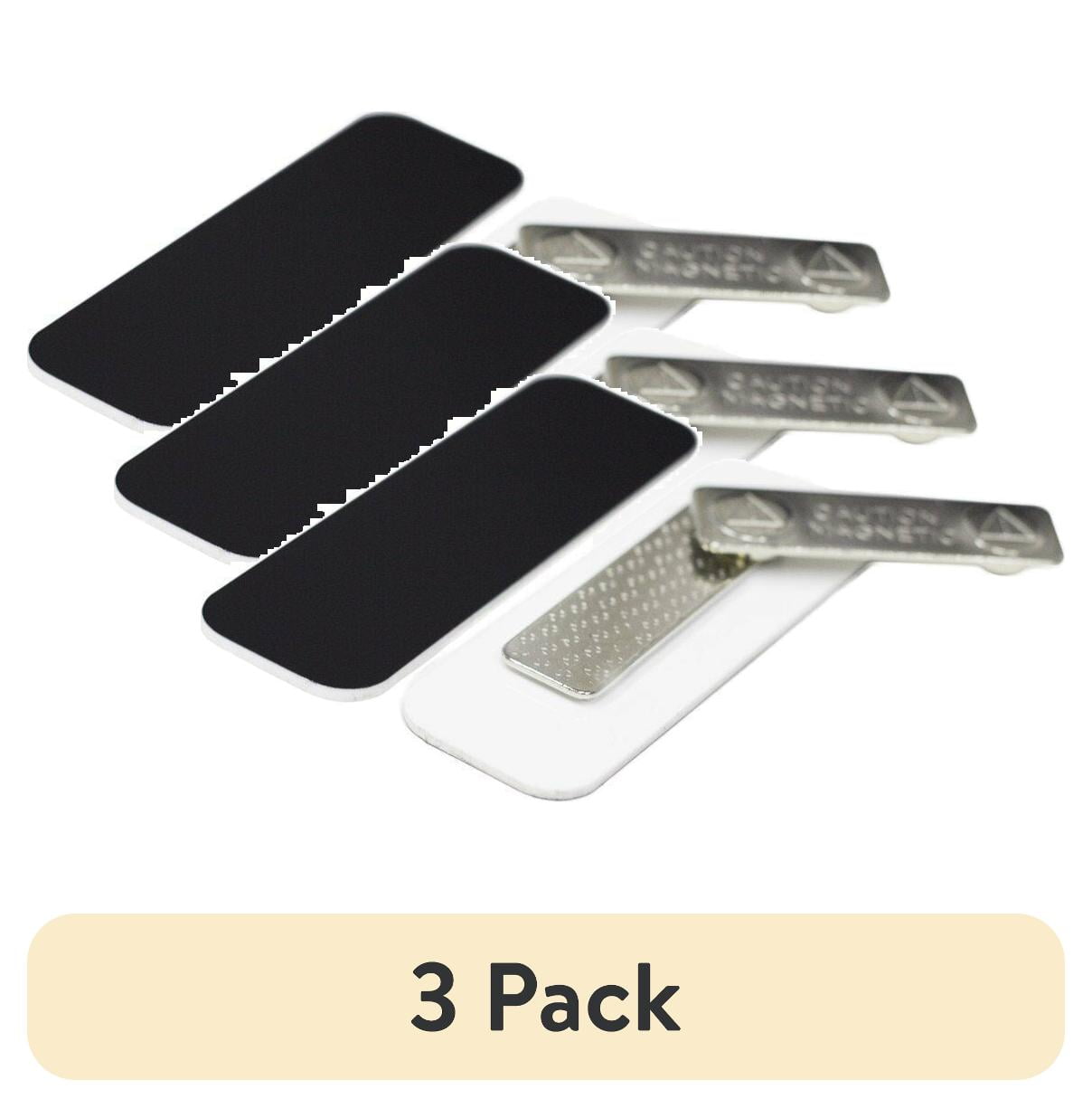 (3 pack) All Quality Badges Name Tag/Badge Blanks - 25 Pack - Black 1x3 ...