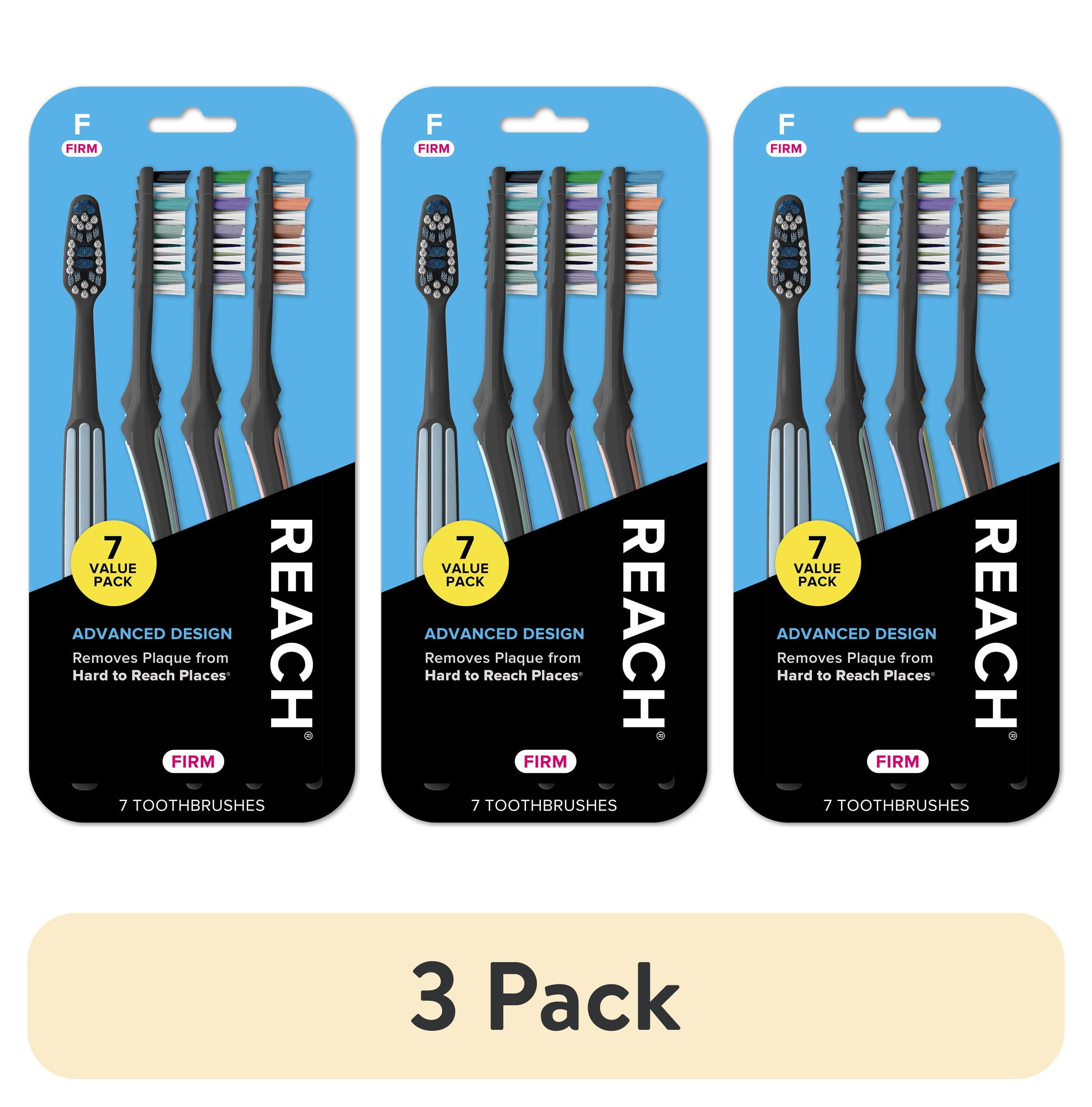 (3 pack) REACH Advanced Design Toothbrush, Angled Neck, Firm Multi ...