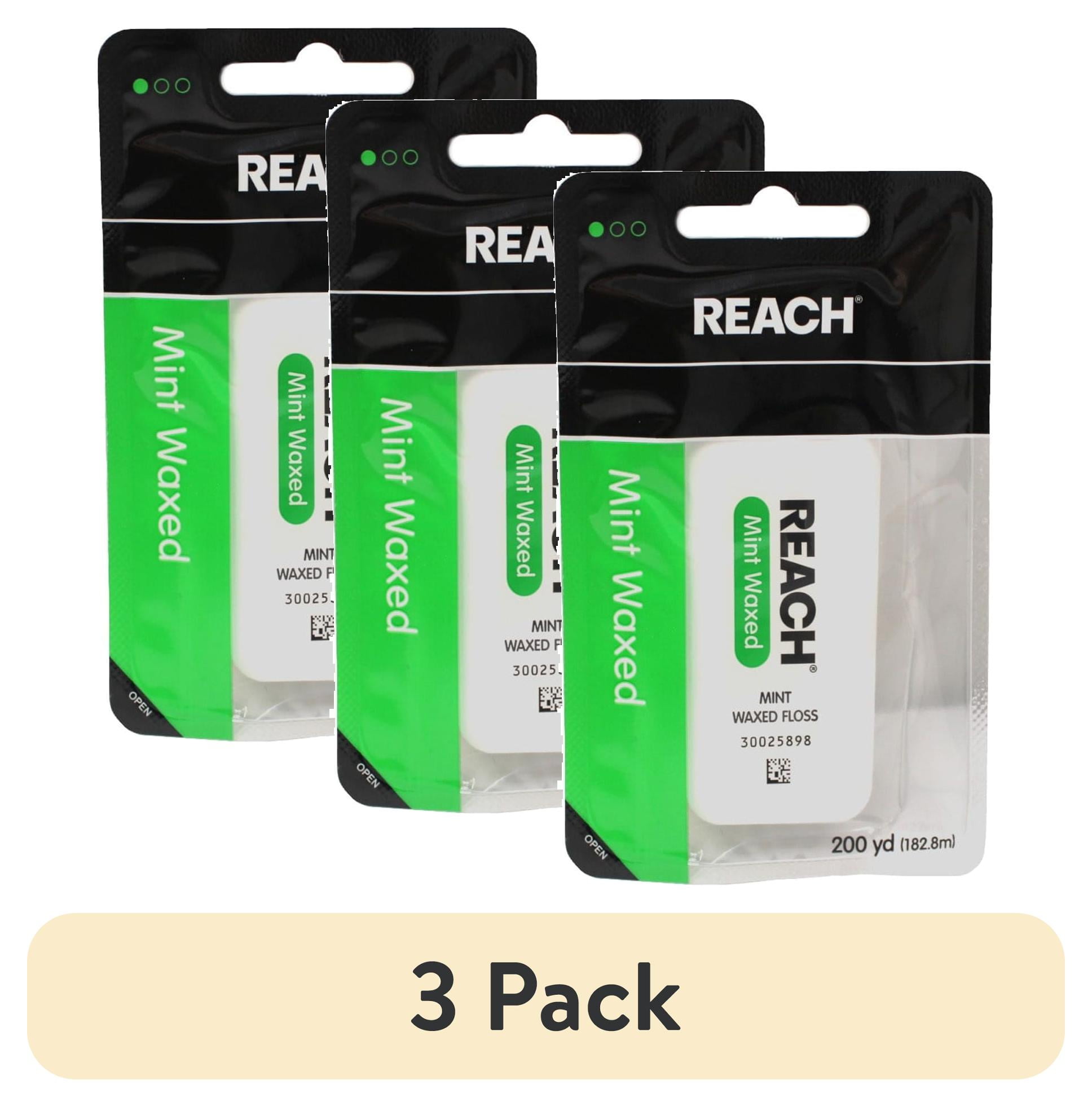 (3 pack) REACH Mint Waxed Floss 200 Yards - Walmart.com