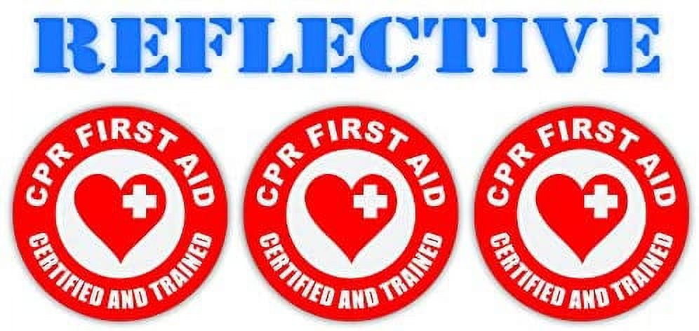 (3 pack) - REFLECTIVE CPR First Aid Certified and Trained Hard Hat ...