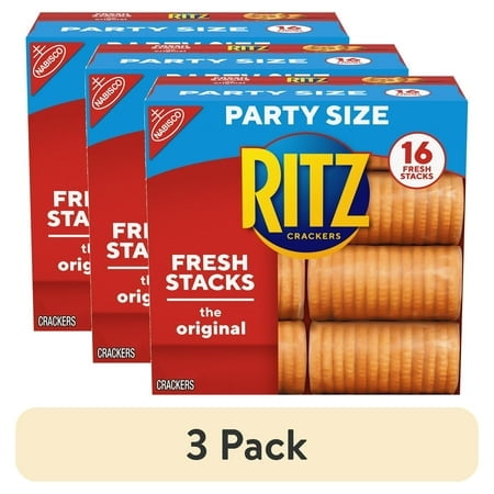 (3 pack) RITZ Fresh Stacks Original Crackers, Party Size, Travel Snacks ...