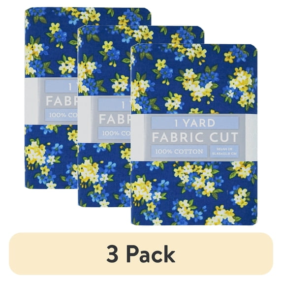 (3 pack) RTC Fabrics 100% Cotton 44" x 1 Yard Small Floral Blue Print ...