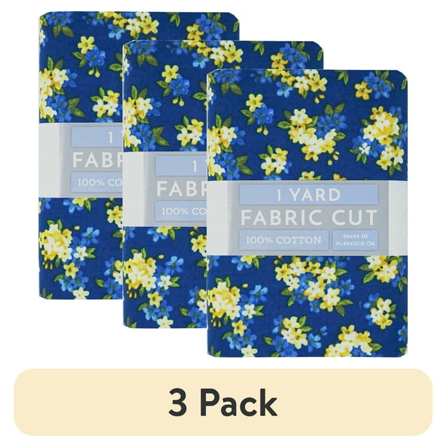 (3 pack) RTC Fabrics 100% Cotton 44" x 1 Yard Small Floral Blue Print ...