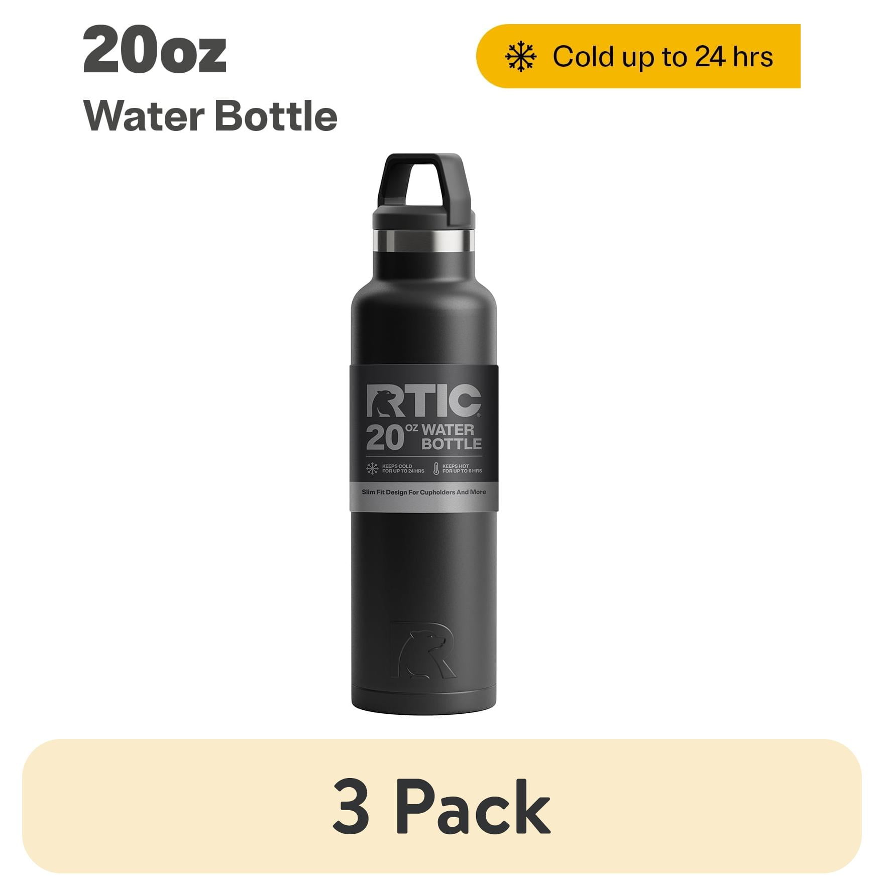 (3 pack) RTIC 20 OZ Stainless Steel Insulated Water Bottle, Leak-Proof ...