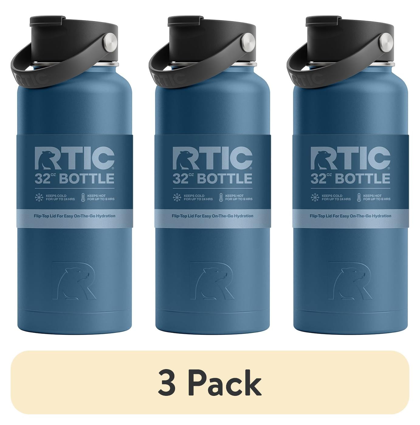 (3 pack) RTIC 32 oz Stainless Steel Insulated Bottle, Wide Mouth Multi ...