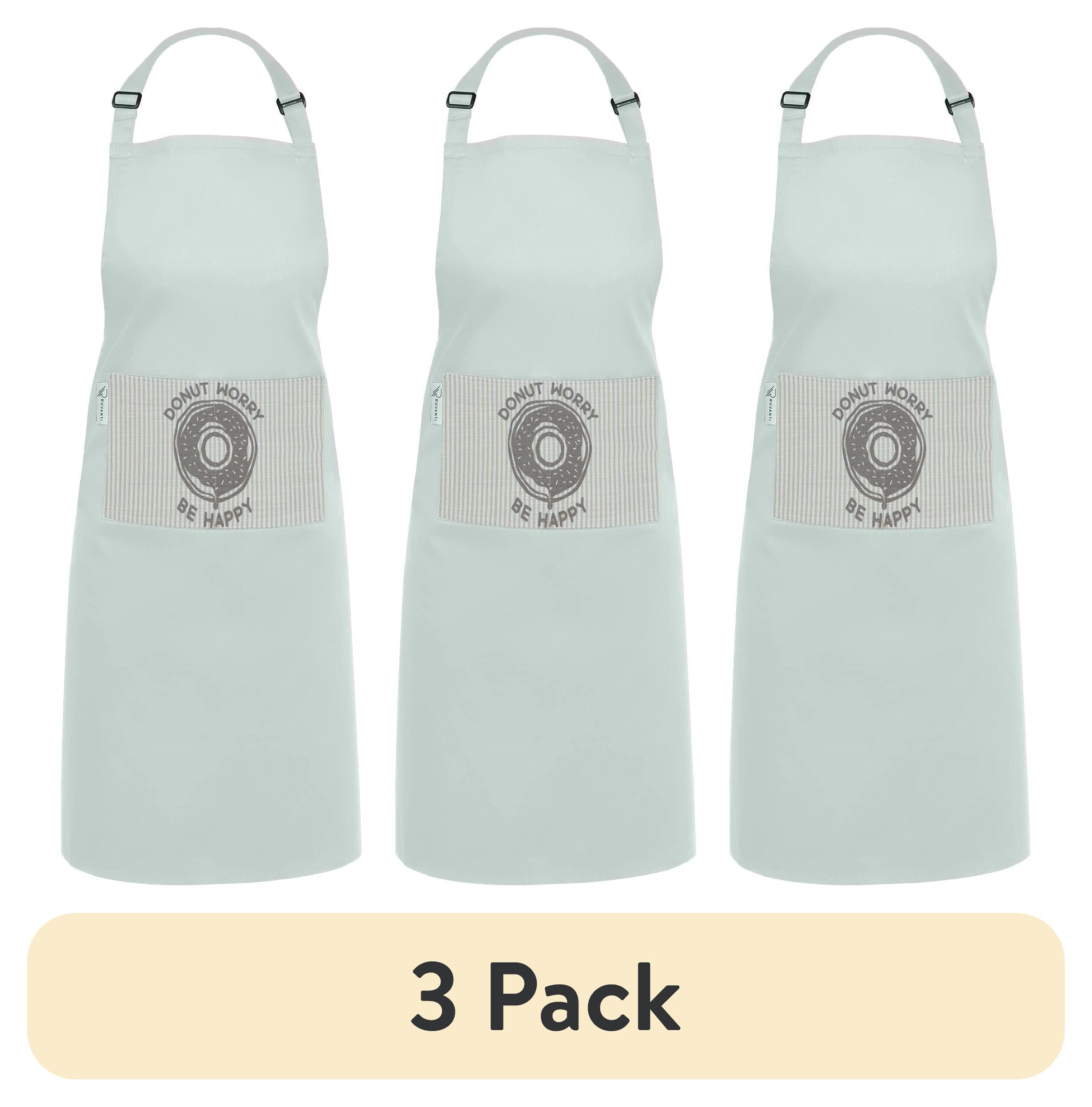 (3 pack) RUVANTI XXL Chef Apron for Men & Women–Adjustable Cotton Blend ...
