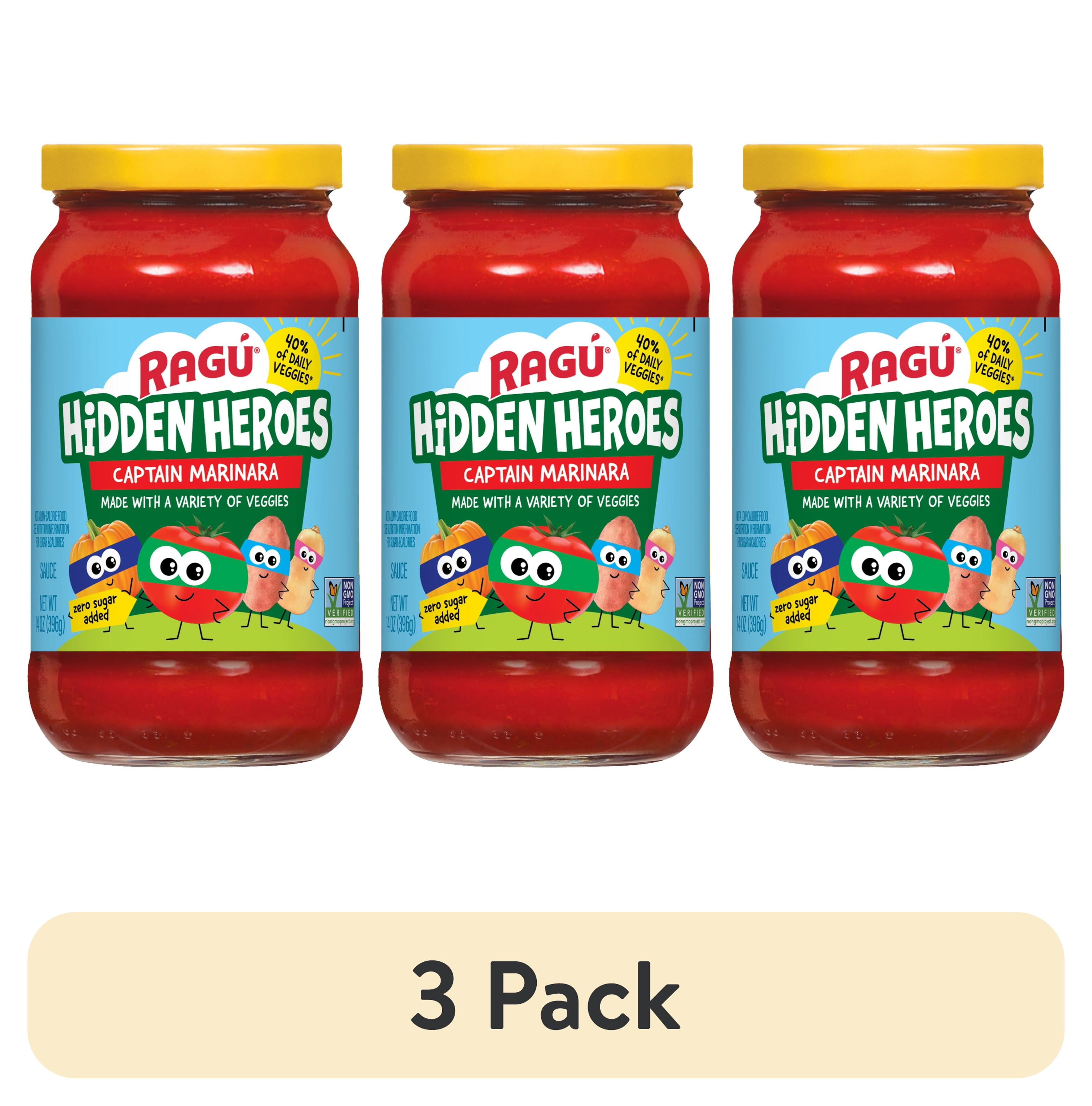 (3 pack) Ragu Hidden Heroes Pasta Sauce for Kids, Captain Marinara, 14 ...