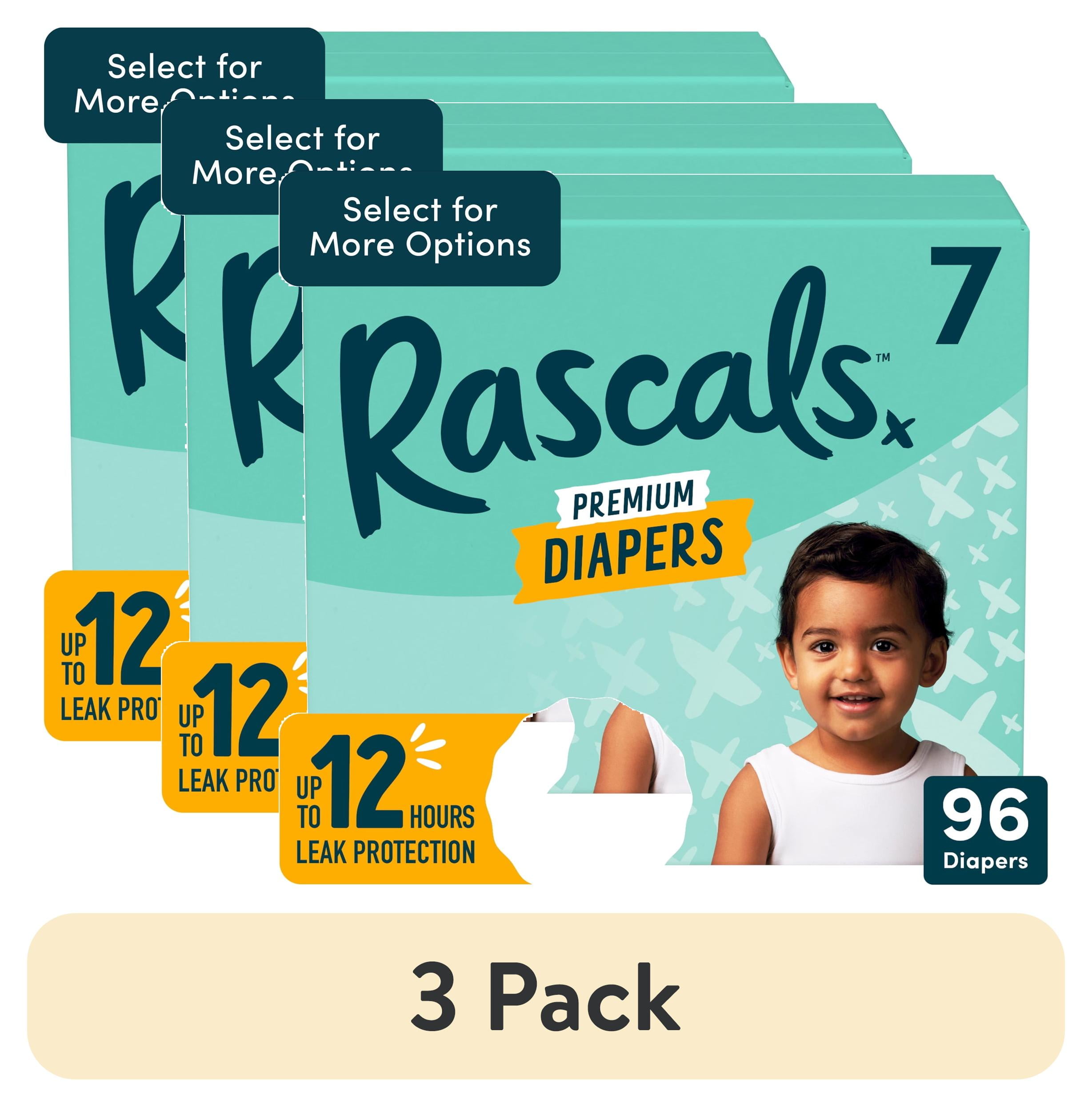 (3 pack) Rascals Premium Absorbent Baby Diapers Size 7, 96 Count ...