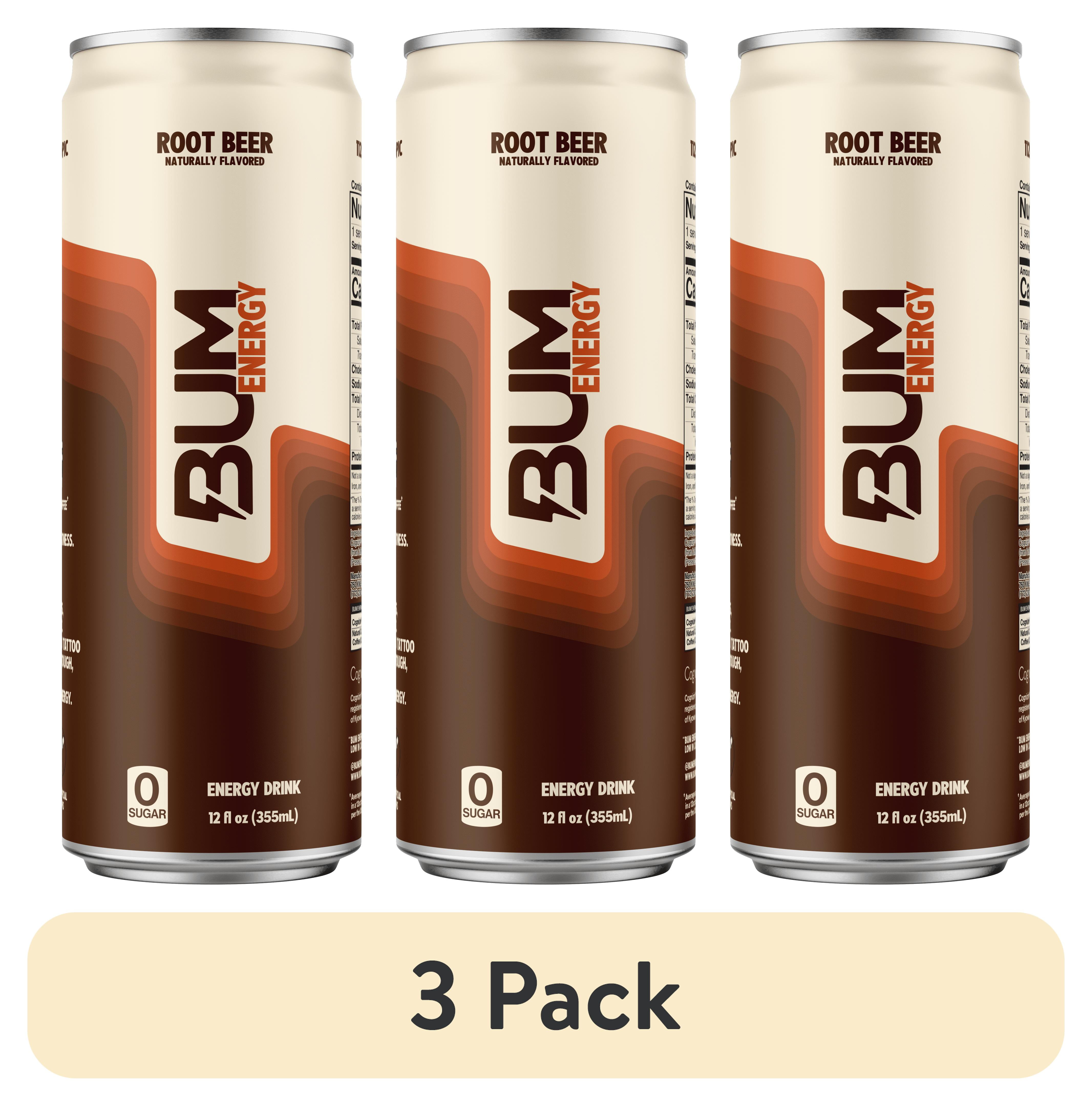 (3 pack) Raw Nutrition BUM Energy Drink, 112 mg Natural Caffeine, Root ...