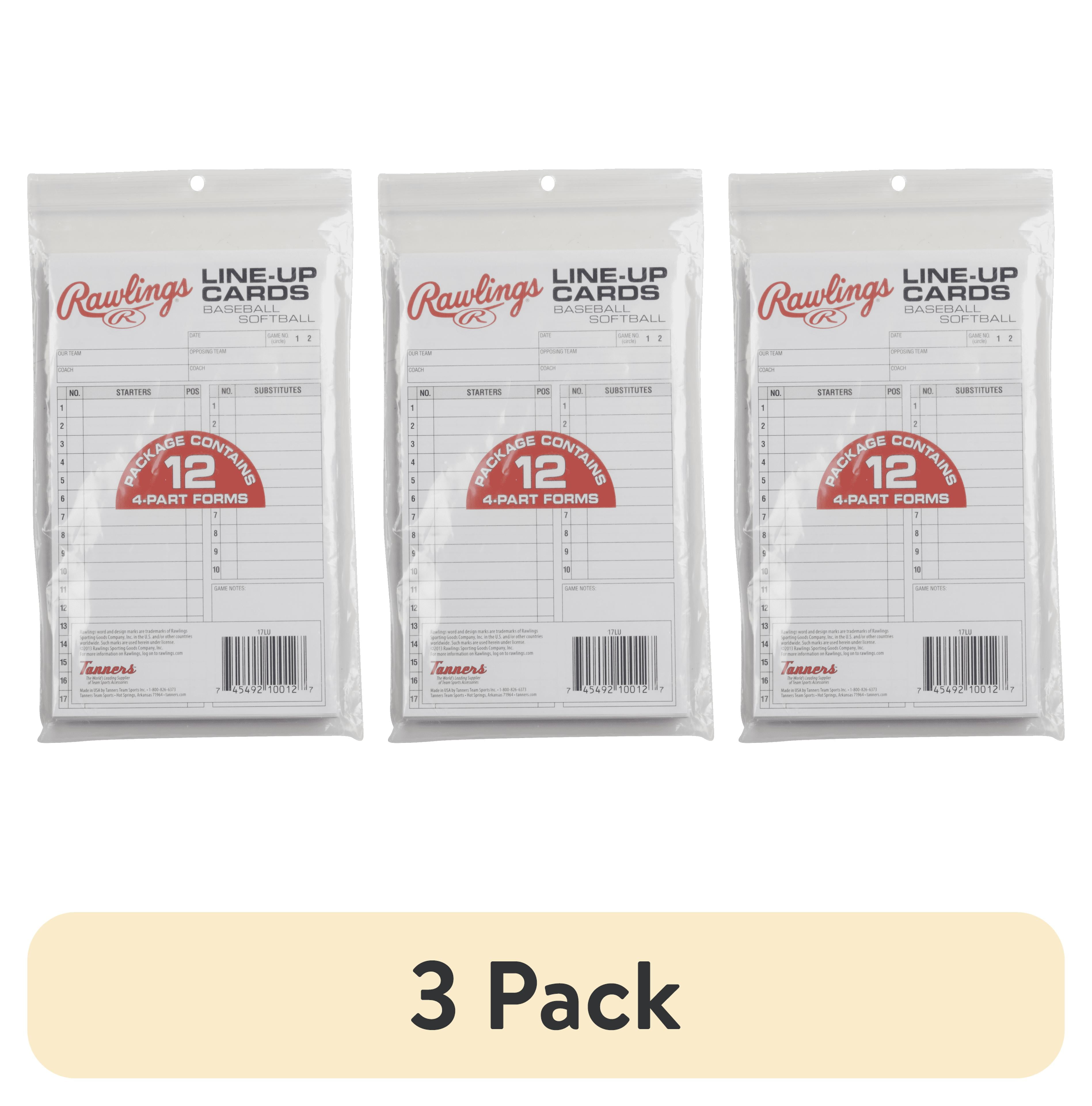(3 pack) Rawlings 4-Part Carbonless Coaches Baseball/Softball Lineup ...