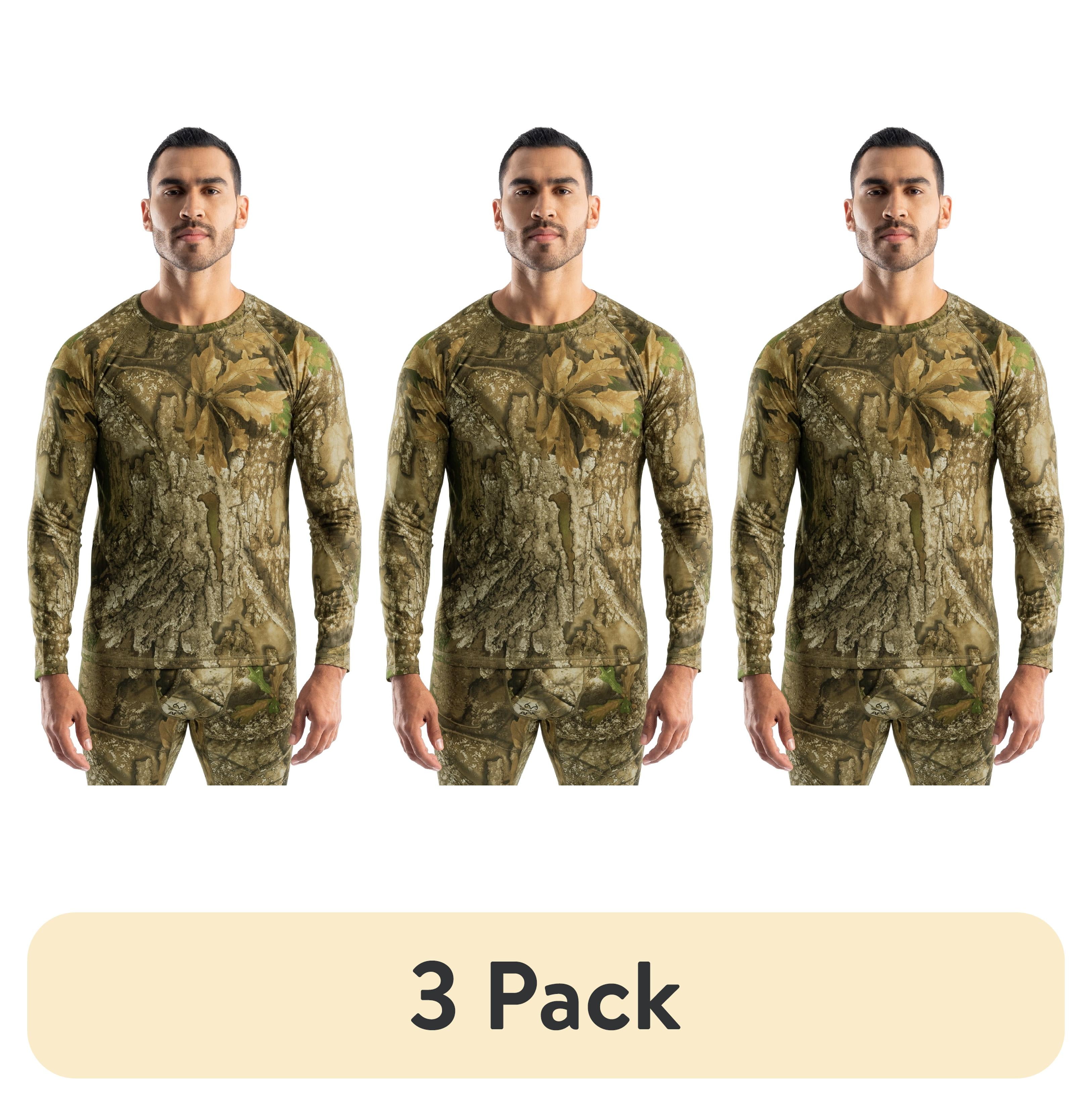 (3 pack) Realtree Men's Heavyweight Fleece Base Layer Thermal Shirt ...