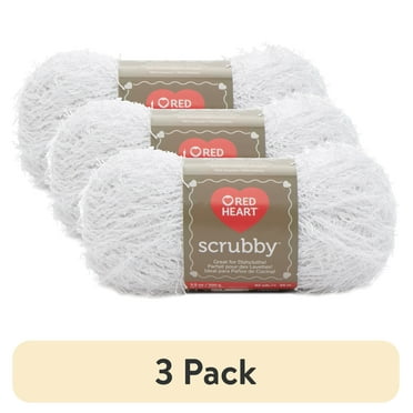 (2 pack) Red Heart Scrubby Sparkle Yarn, MARSHMALLOW - Walmart.com
