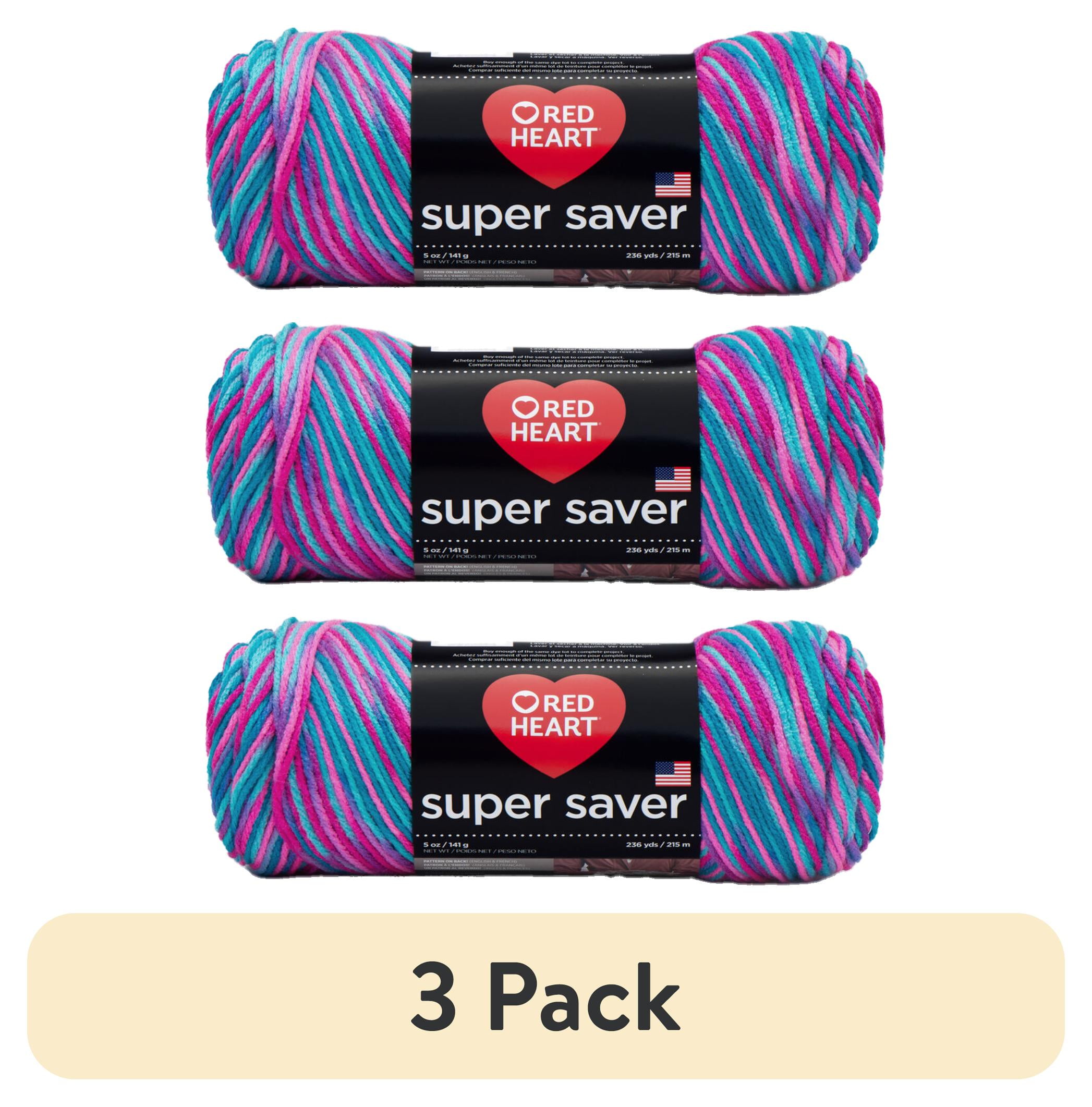 (3 pack) Red Heart® Super Saver® 4 Medium Acrylic Yarn, Bonbon Print ...