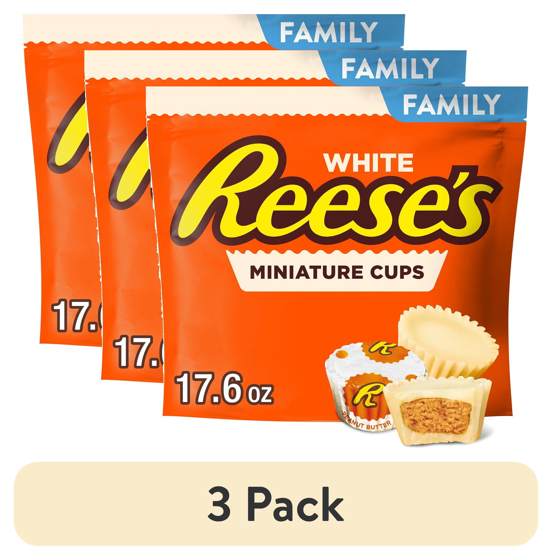 (3 pack) Reese's Miniatures White Creme Peanut Butter Cups Candy ...