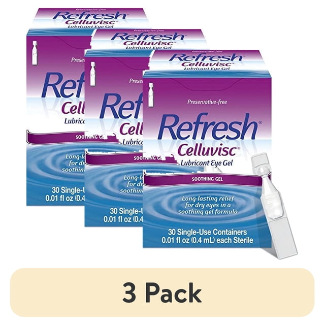 (3 pack) Refresh Celluvisc Lubricant Eye Gel Drops, Single-Use ...